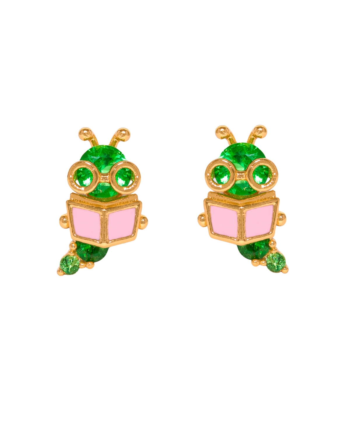 Click here for Girls Crew Crystal Bookworm Stud Earrings - Gold prices