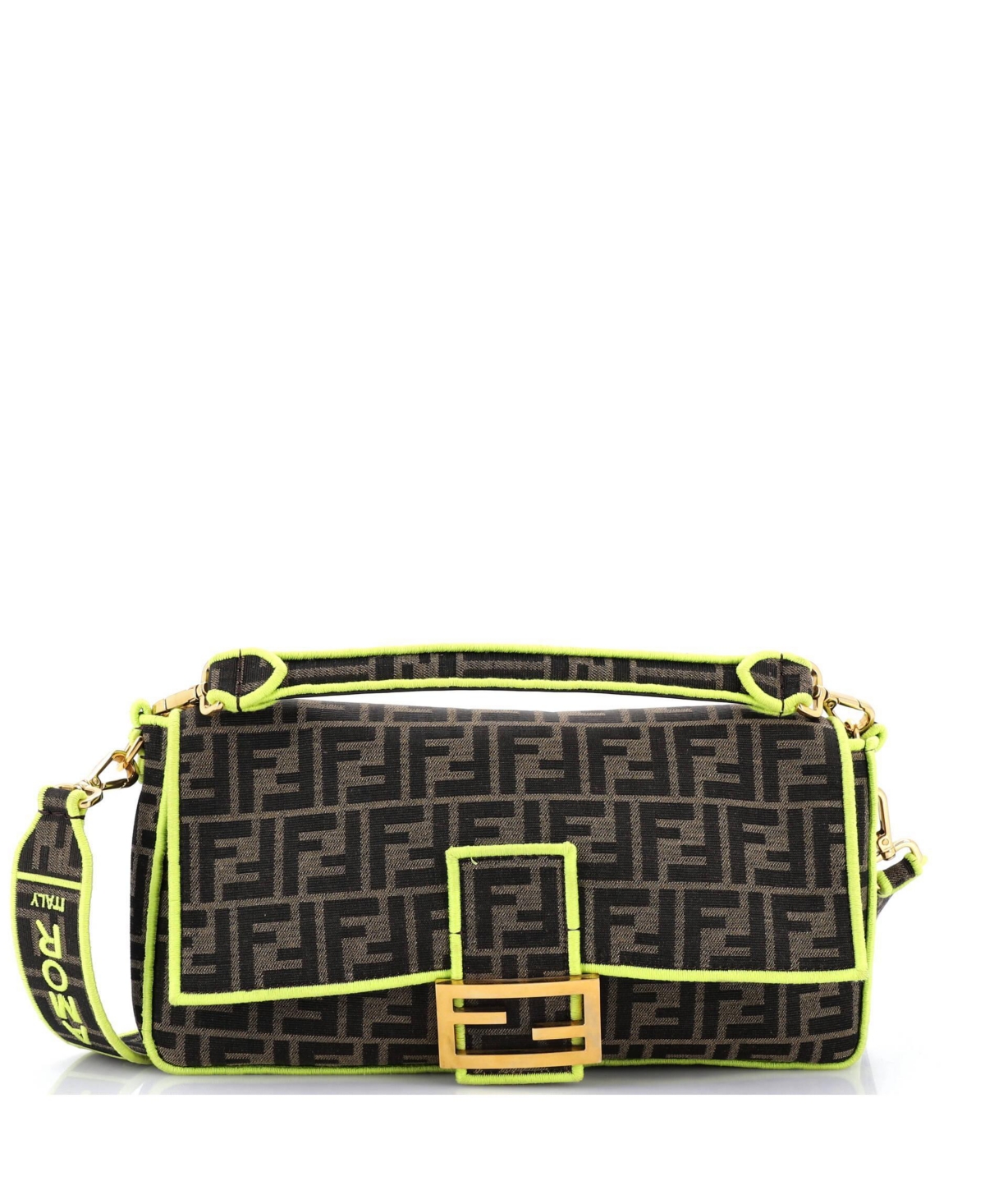 Click here for Pre-Owned Fendi Large Baguette Nm Bag Zucca Canvas... prices
