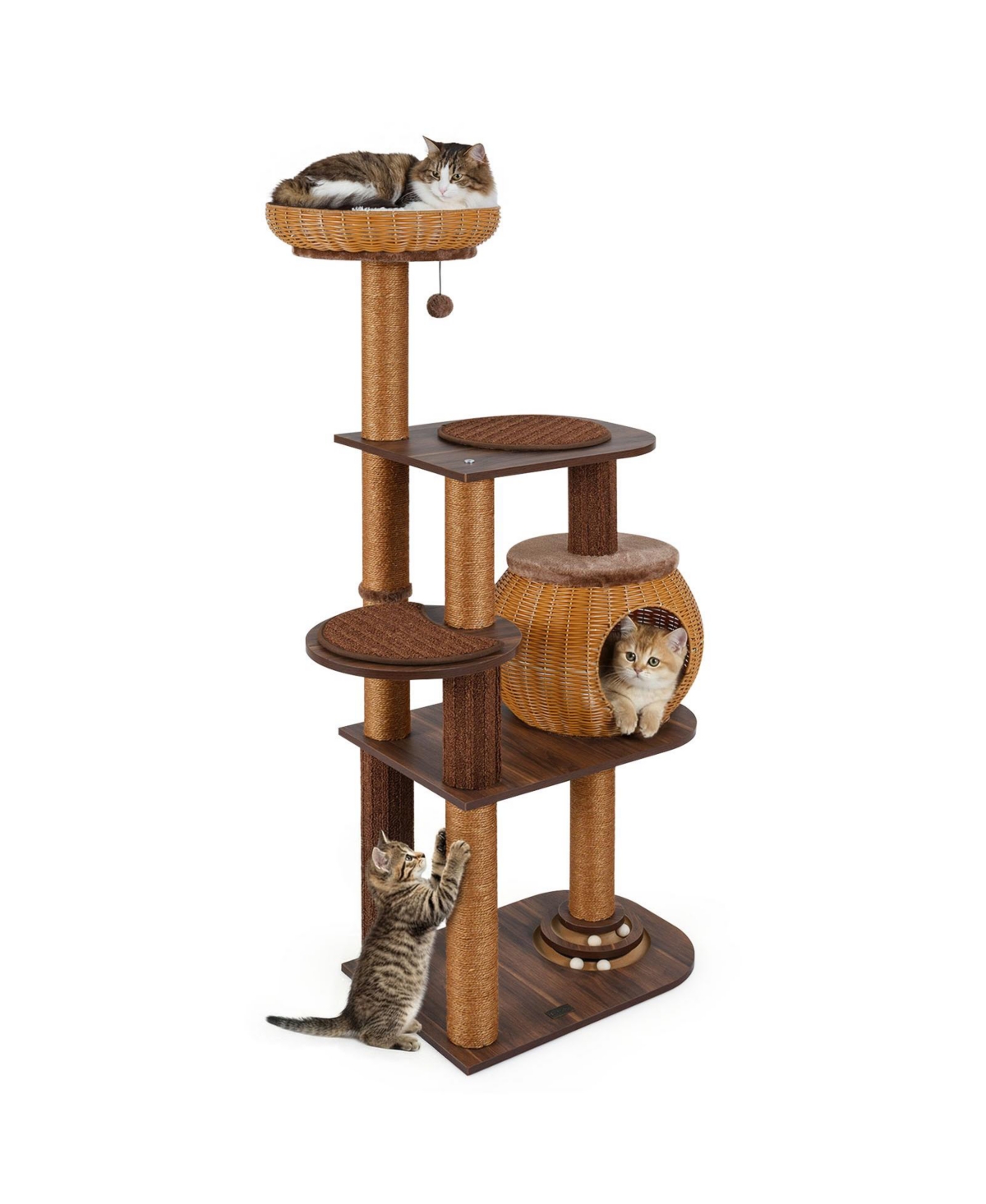 Click here for Gymax 59.5 Cat Tree Multi-Level Cat Tower with Pe... prices