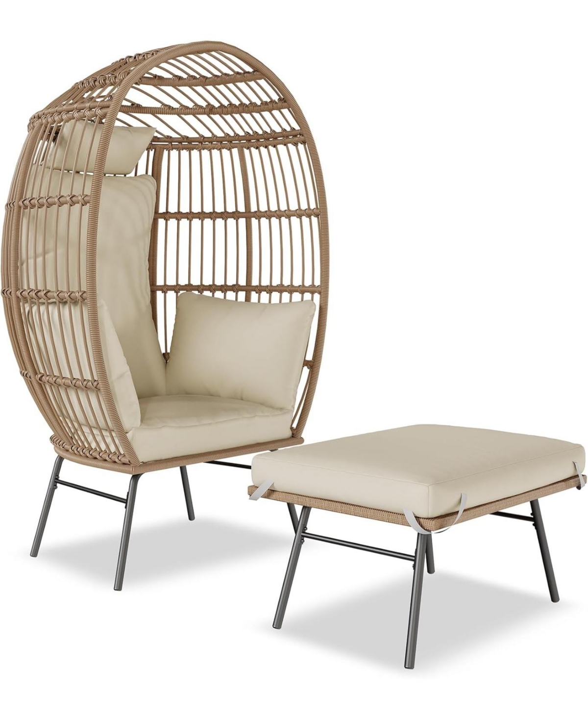 Click here for gaomon Wicker Egg Chair with Ottoman Thick Cushion... prices