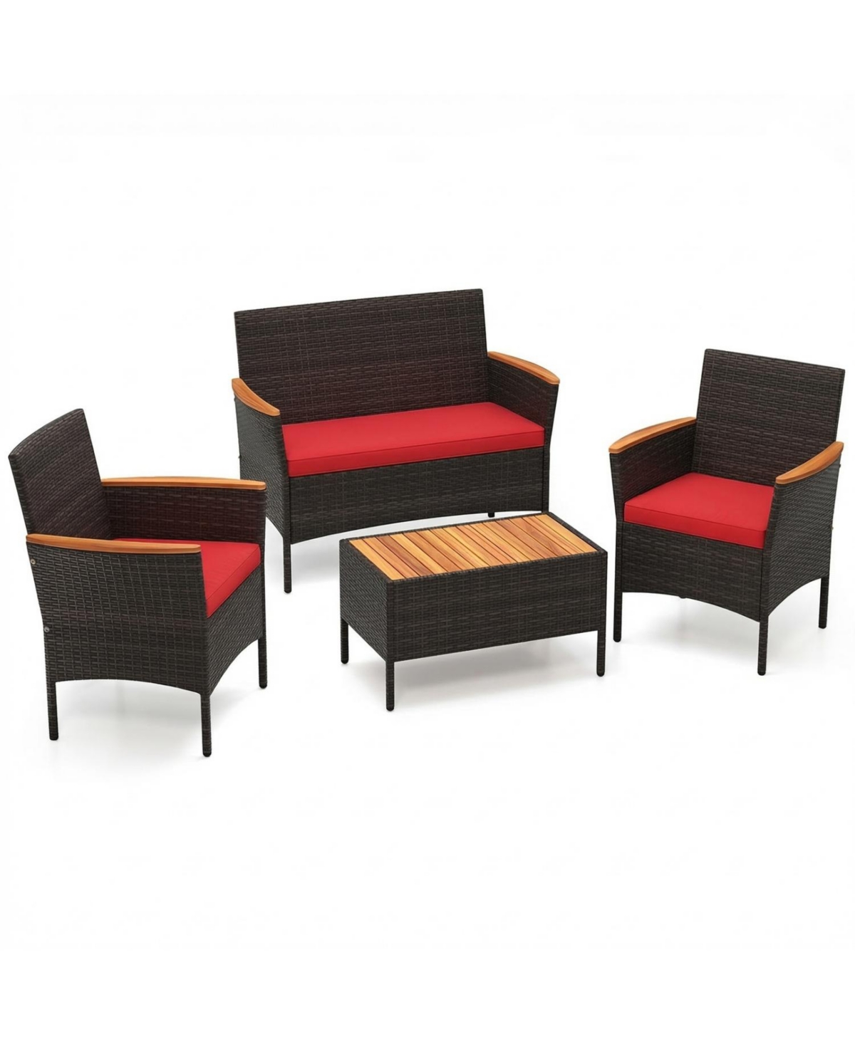 Click here for Slickblue 4-Piece Outdoor Wicker Sofa Set with Lov... prices