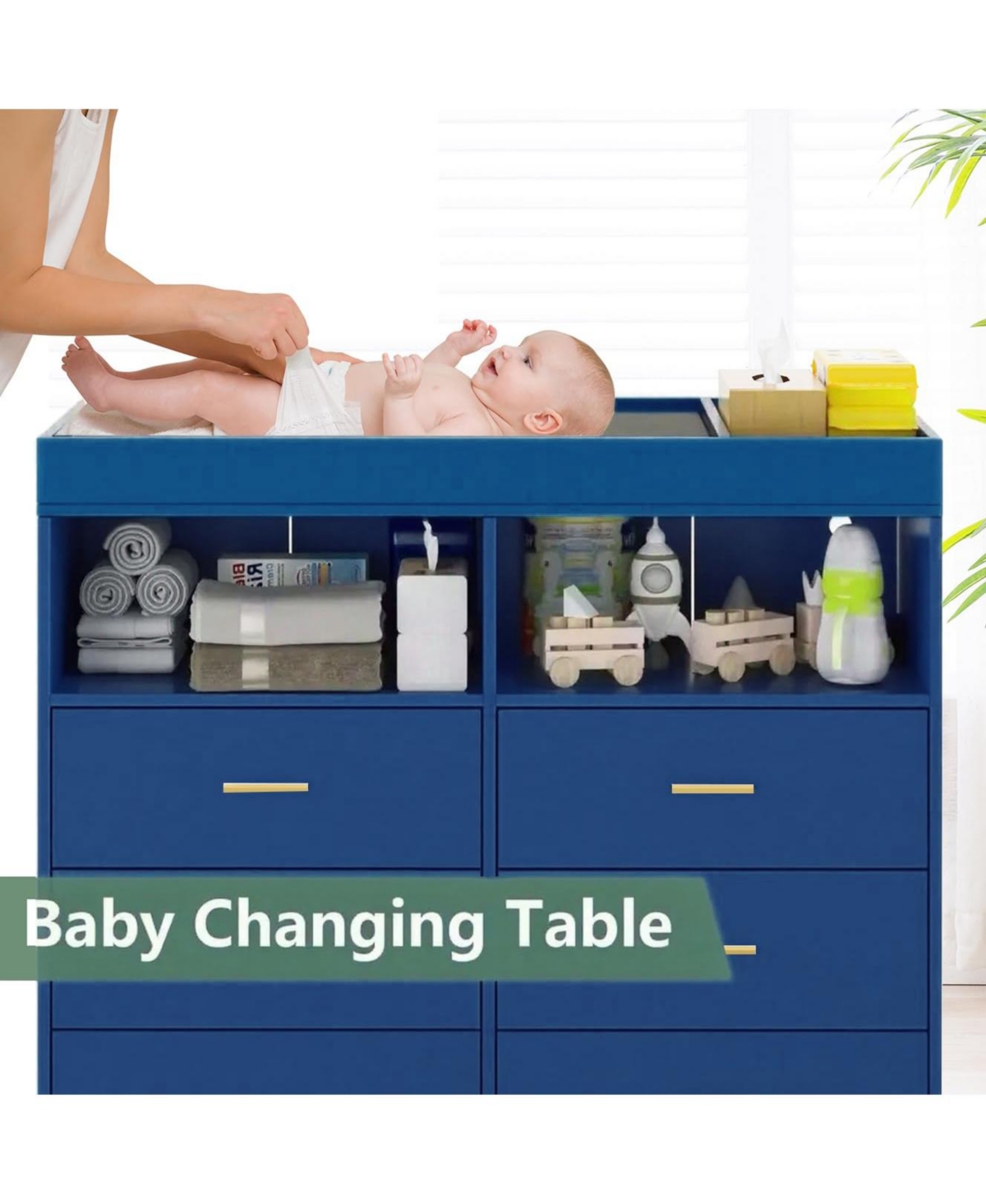 Click here for gaomon Baby Changing Table Dresser with 6 Drawers... prices