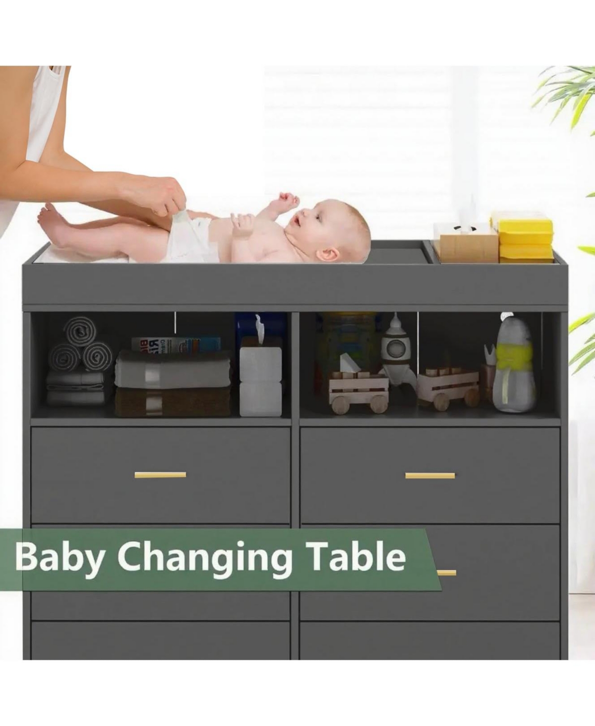 Click here for gaomon Baby Changing Table Dresser with 6 Drawers... prices