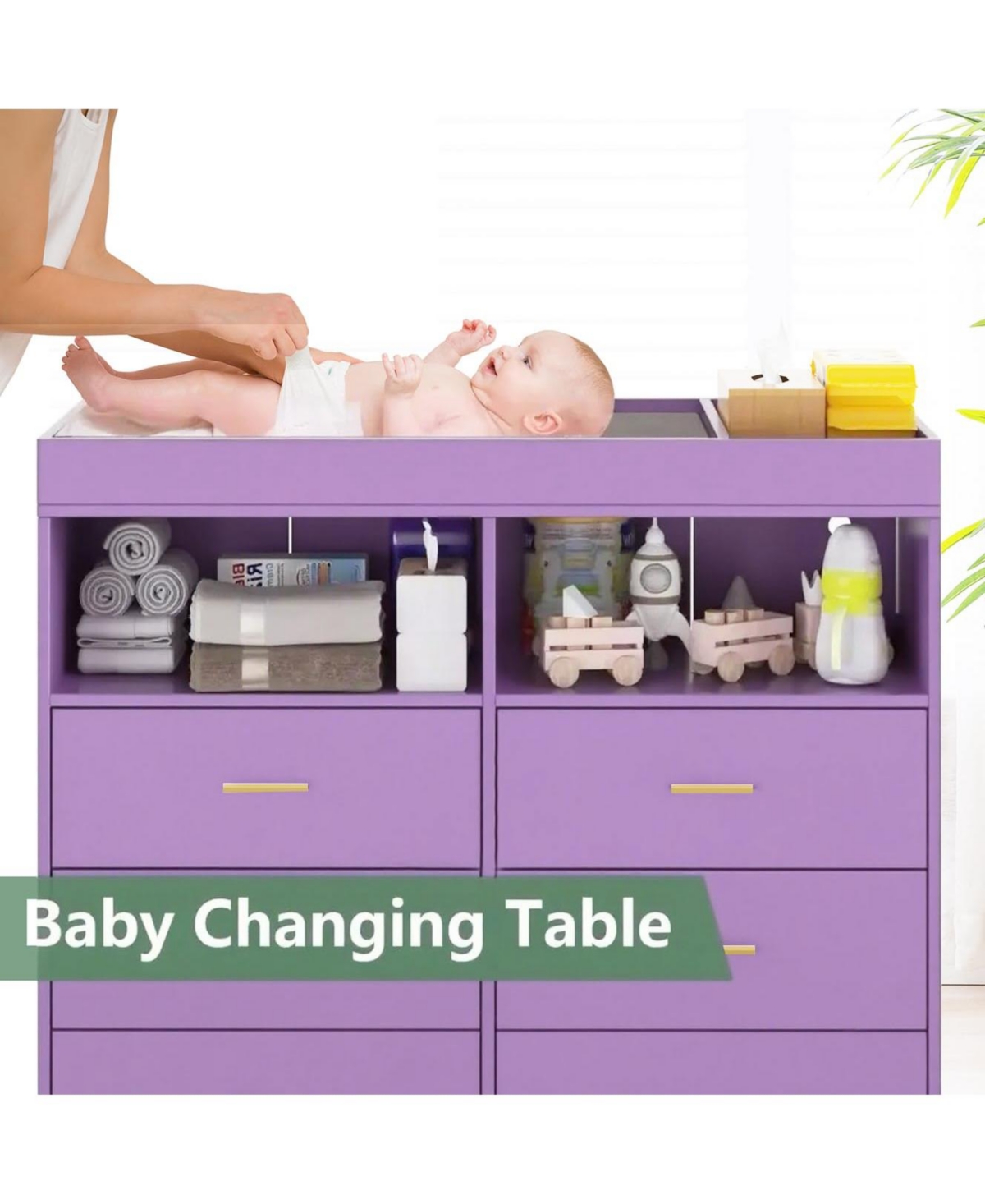 Click here for gaomon Baby Changing Table Dresser with 6 Drawers... prices