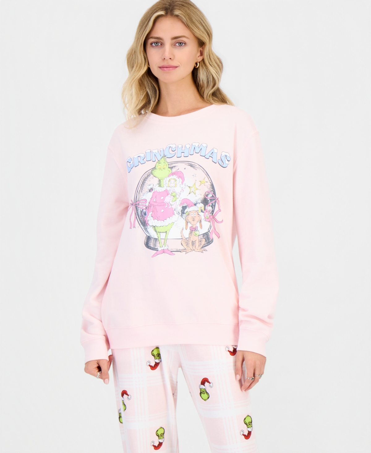 Click here for Hybrid Juniors Grinch Xmas Graphic Sweatshirt - Ba... prices