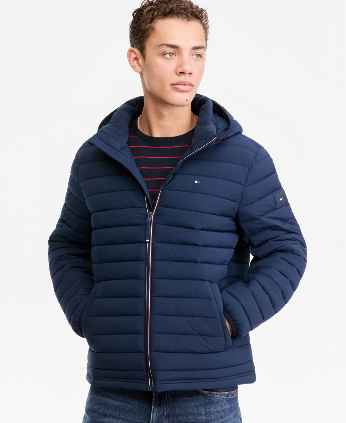 Click here for Tommy Hilfiger Mens Stretch Hooded Packable Jacket... prices