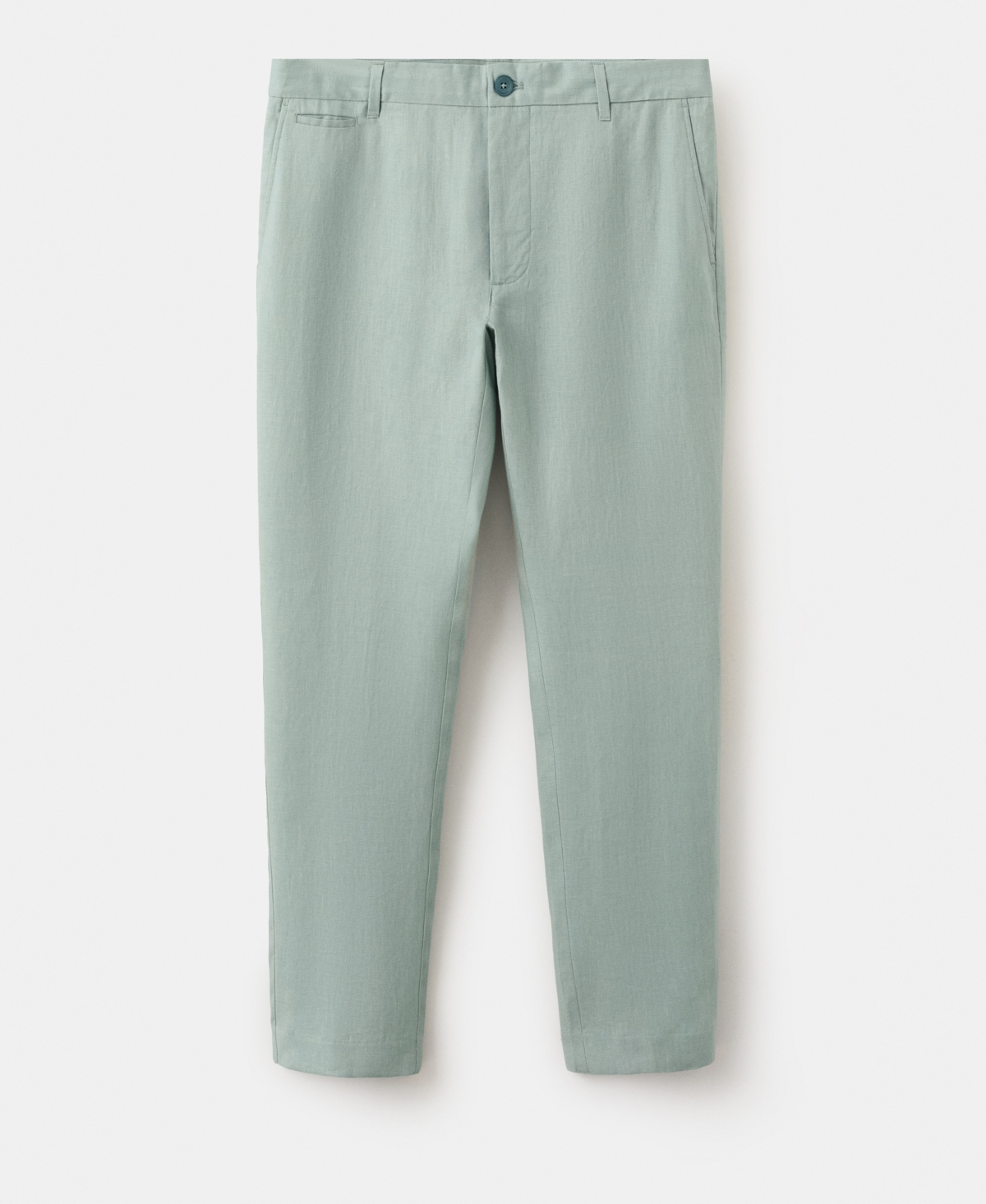 Click here for Mango Mens Slim-Fit Linen Pants - Emerald Green prices