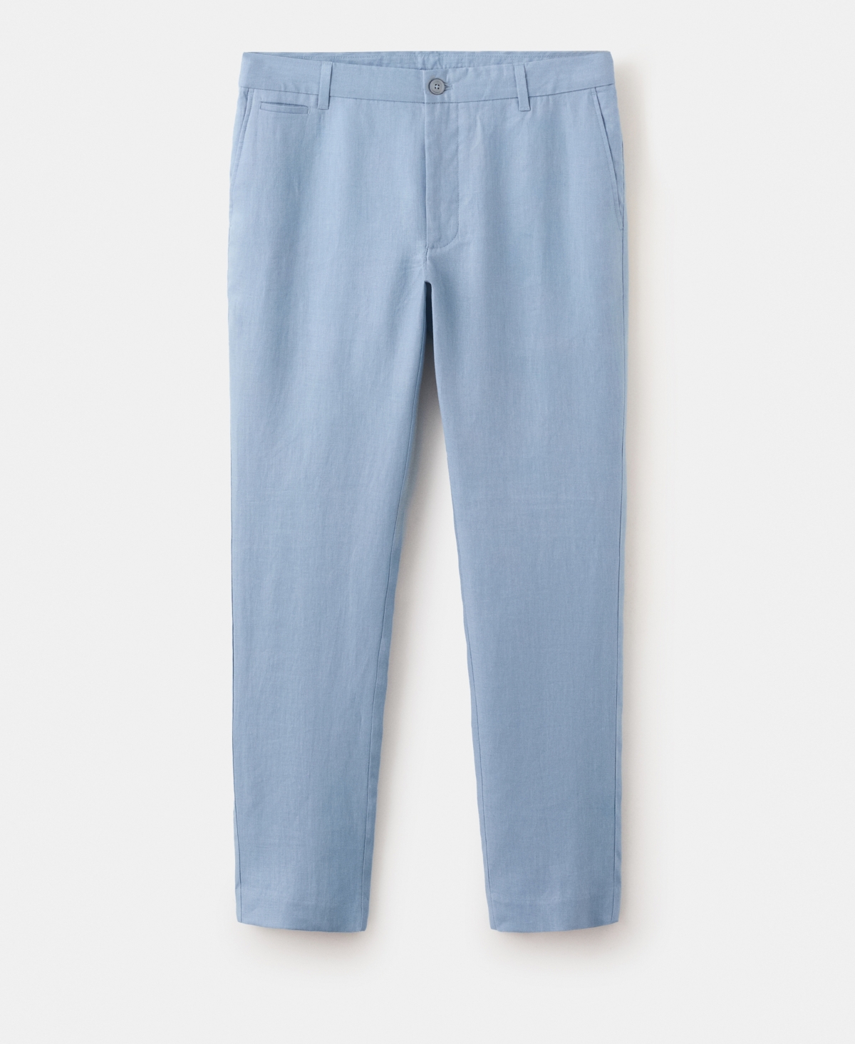 Click here for Mango Mens Slim-Fit Linen Pants - Sky Blue prices