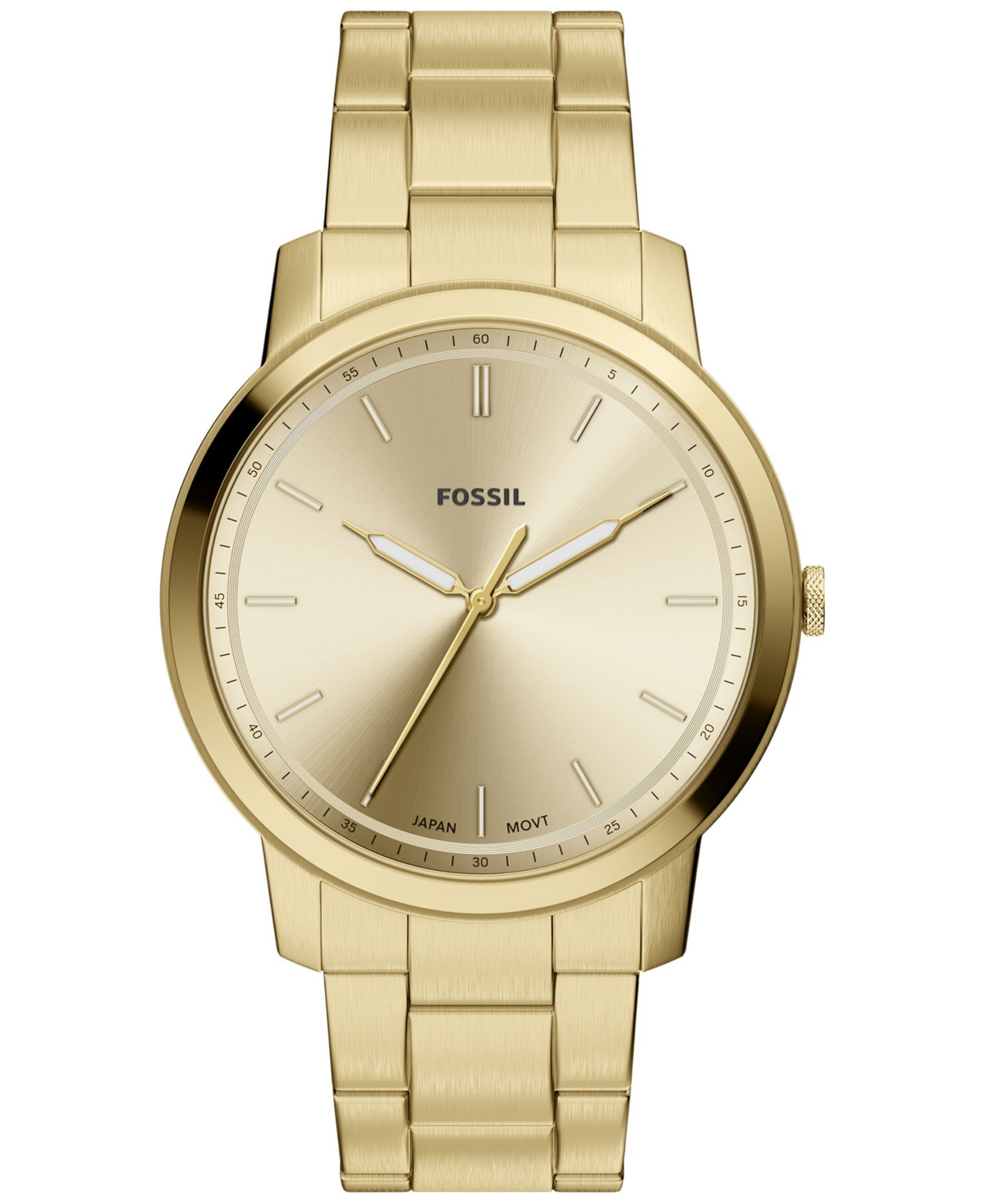 Click here for Fossil Mens Minimalist Three-Hand Gold-Tone Stainl... prices