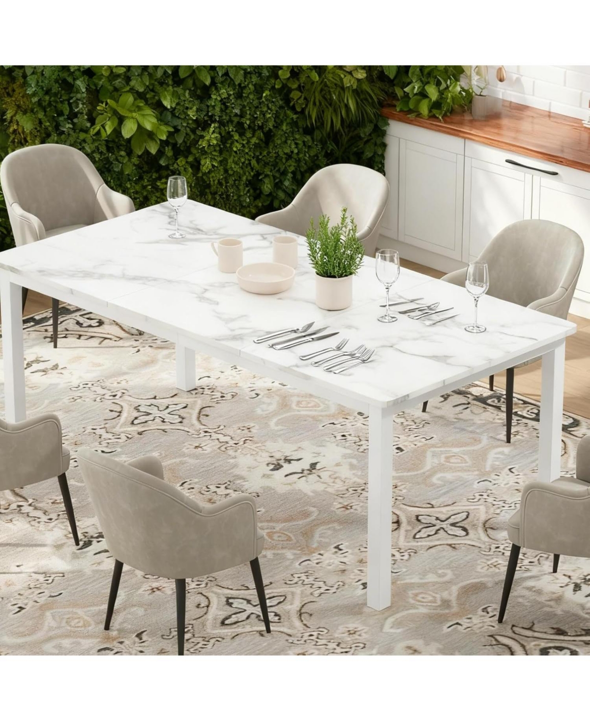 Click here for gaomon 79 Industrial Kitchen Table with Metal Legs... prices