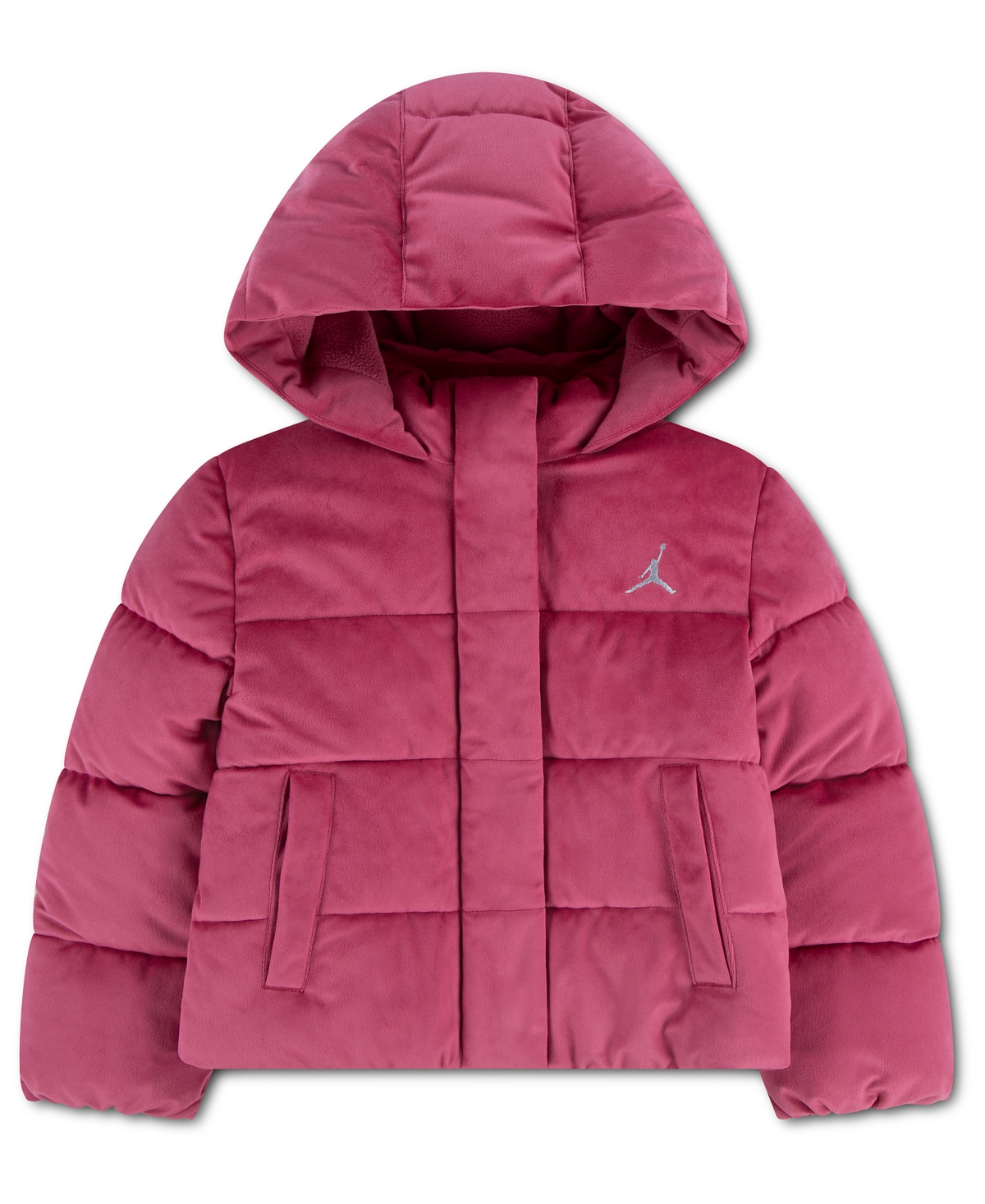 Click here for Jordan Girls 7-16 Velvet Hooded Puffer Jacket - Sw... prices