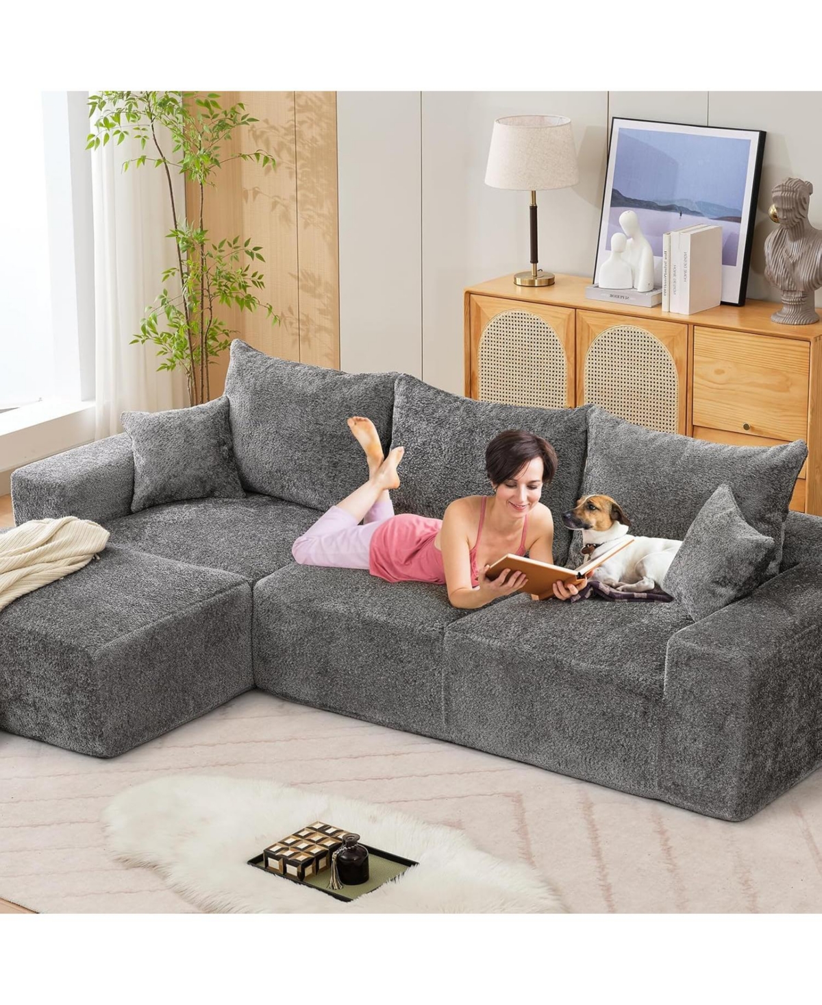 Click here for gaomon 110 Modular Sectional Sofa  L-Shaped Cloud... prices