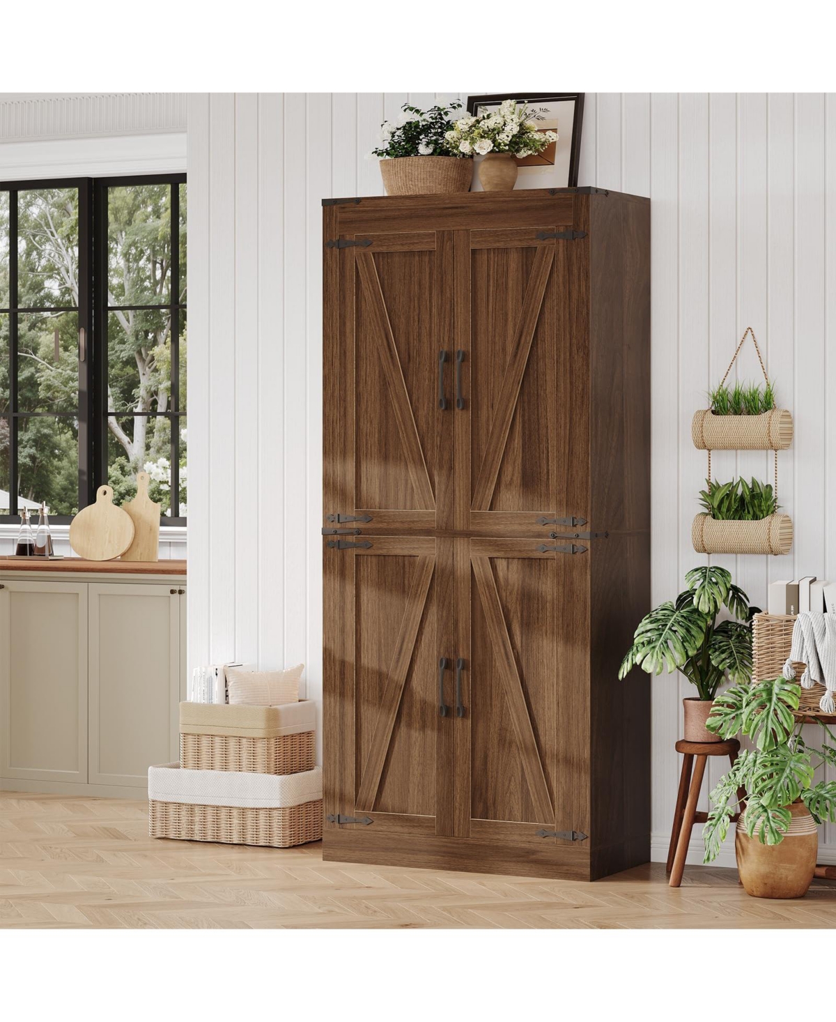 Click here for gaomon 71 Inch Tall Farmhouse Kitchen Pantry Stora... prices