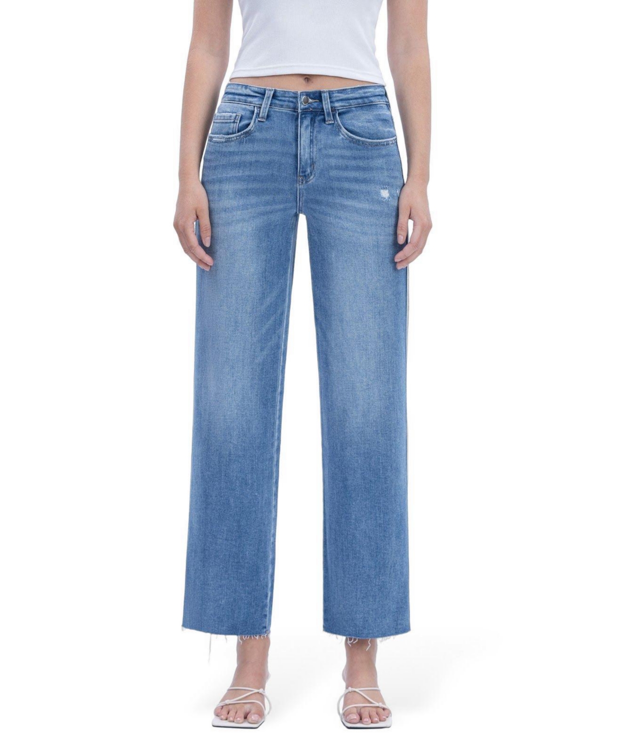 Click here for Flying Monkey Womens High Rise Raw Hem Slim Wide L... prices