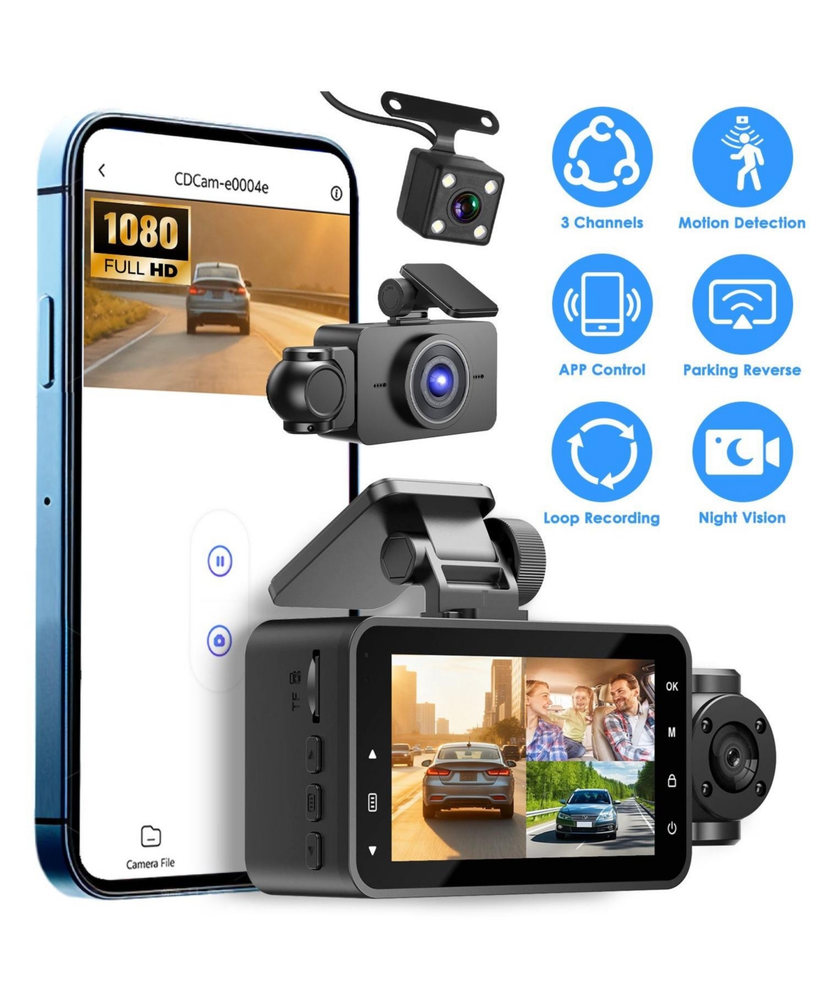 Click here for Neewer 1080P 3-Channel Dash Cam with Night Vision... prices