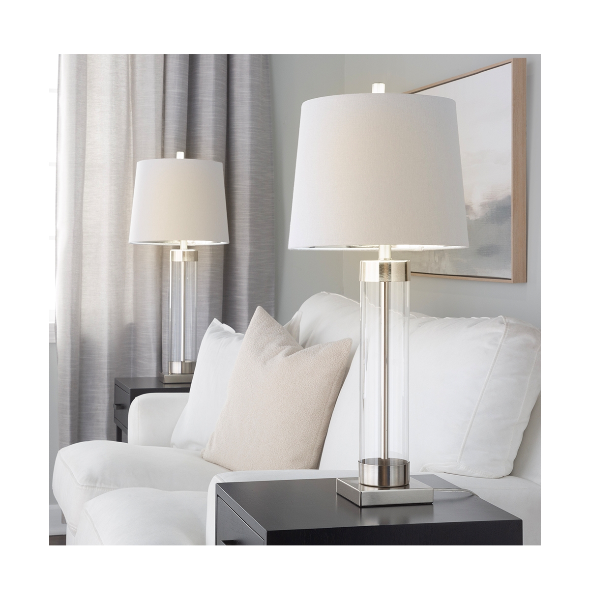 Click here for 30 Contemporary Glass Table Lamp in Clear Glass an... prices