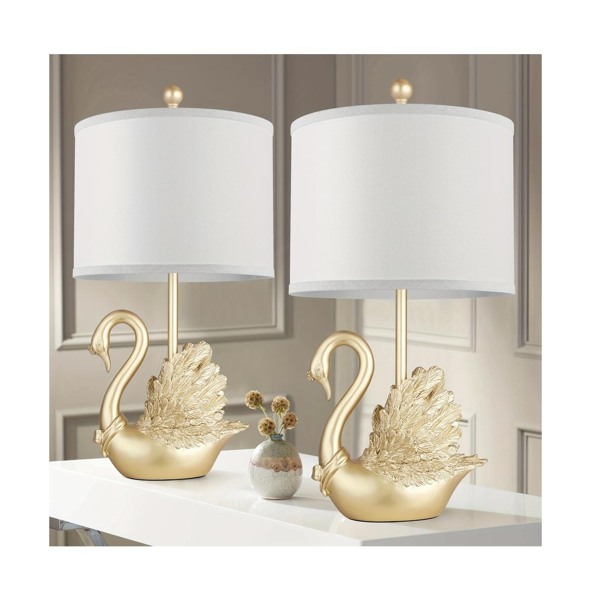 Click here for Sofucor 24 Two-piece Set of Table Lamps: Golden Br... prices