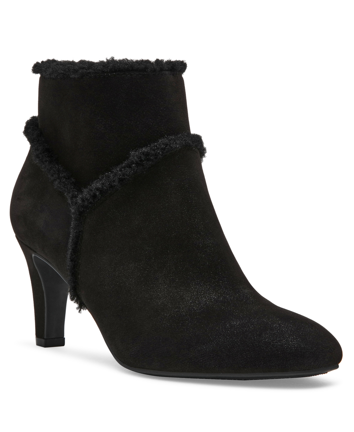 Click here for Anne Klein Womens Alfie Zipper Booties - Black Mic... prices