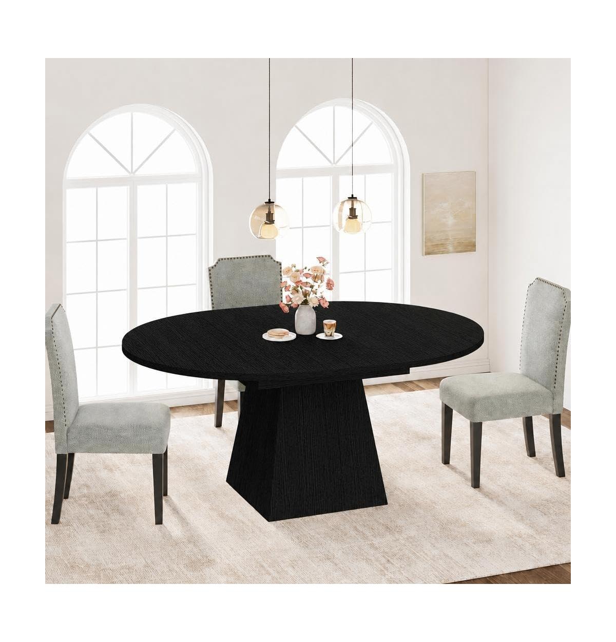 Click here for gaomon 47-63 Extendable Round Dining Table modern... prices