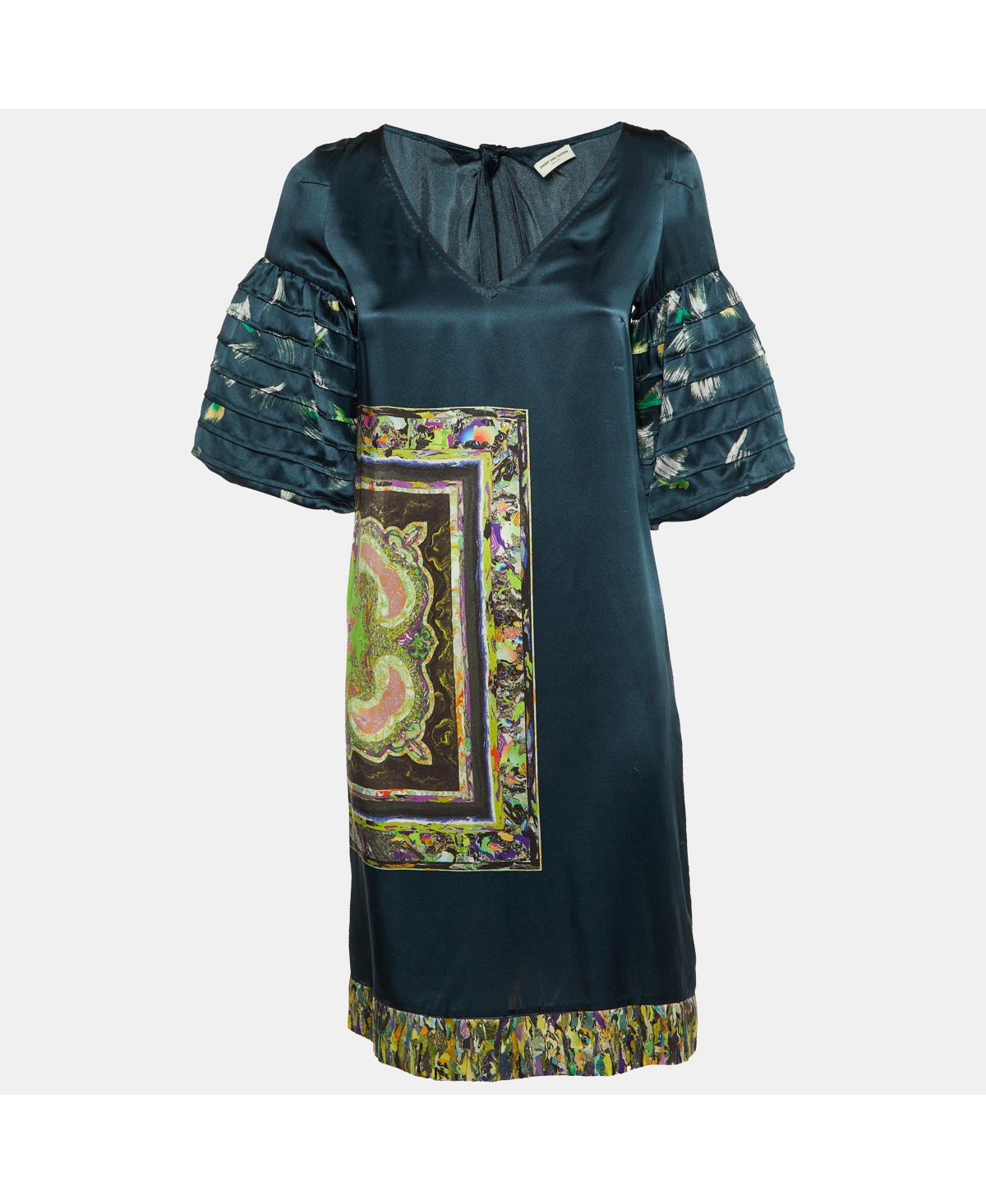 Click here for Pre-Owned Dries Van Noten Printed Silk Shift Dress prices