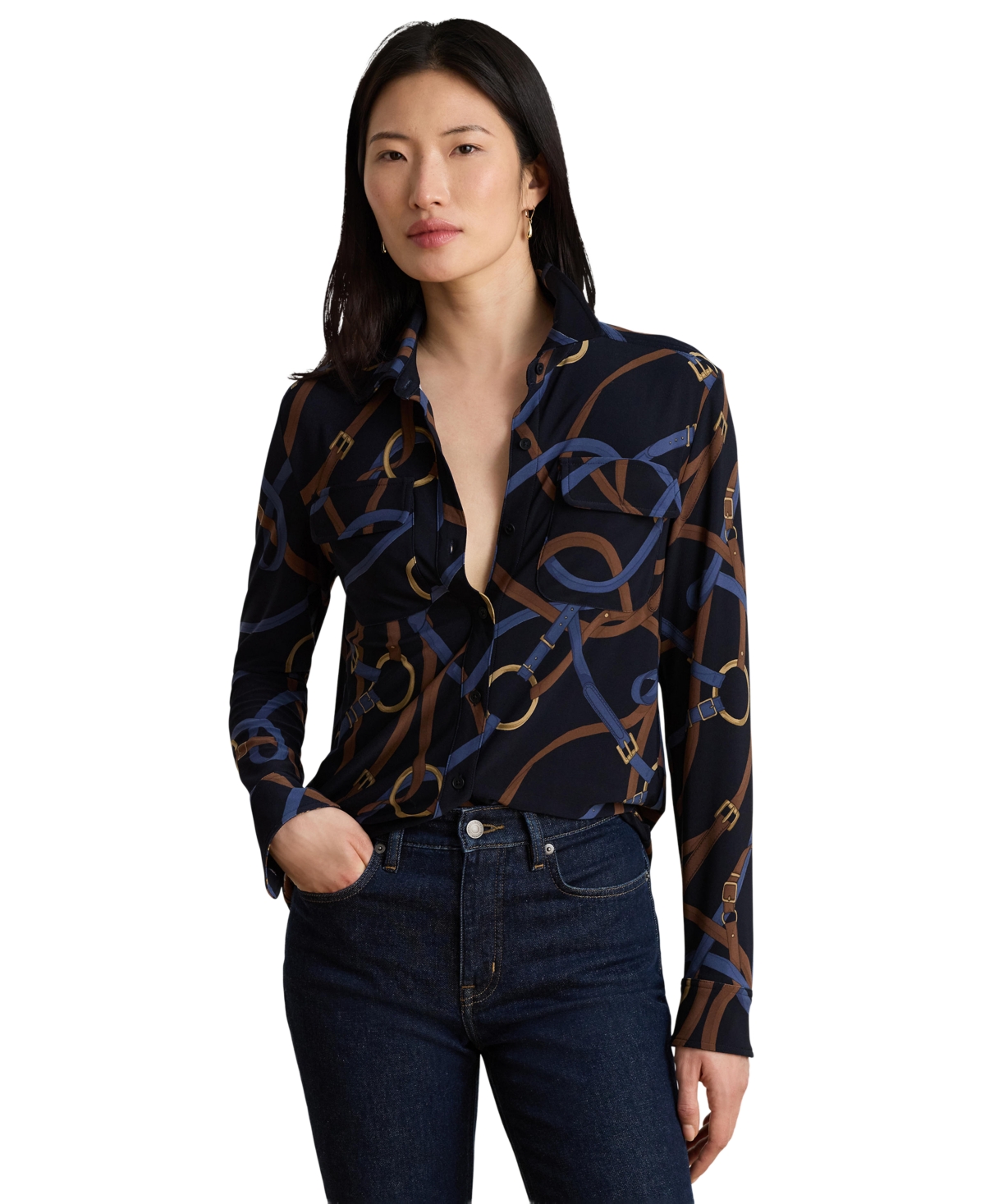 Click here for Lauren Ralph Lauren Womens Belting-Print Stretch J... prices