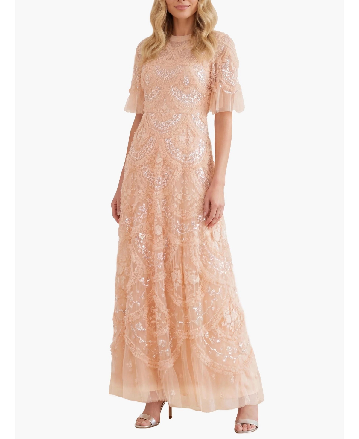 Click here for Needle & Thread Womens Carmen Ruffle Maxi Dress -... prices