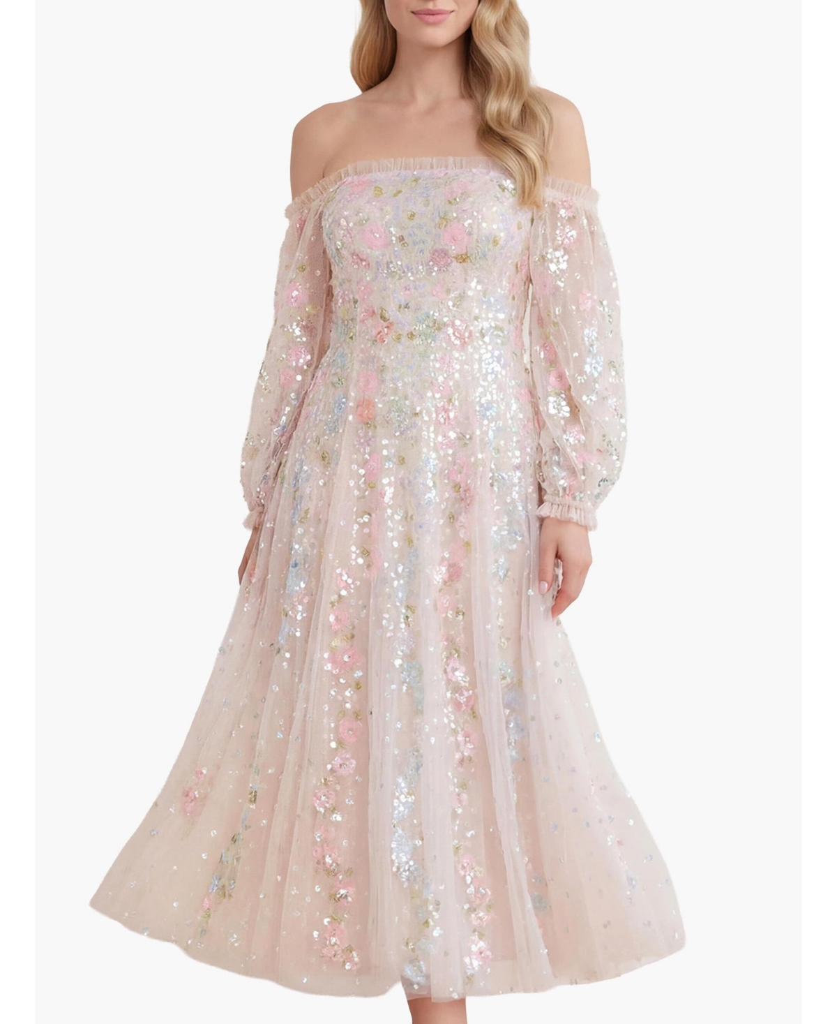 Click here for Needle & Thread Womens Confetti Gloss Off-Shoulder... prices