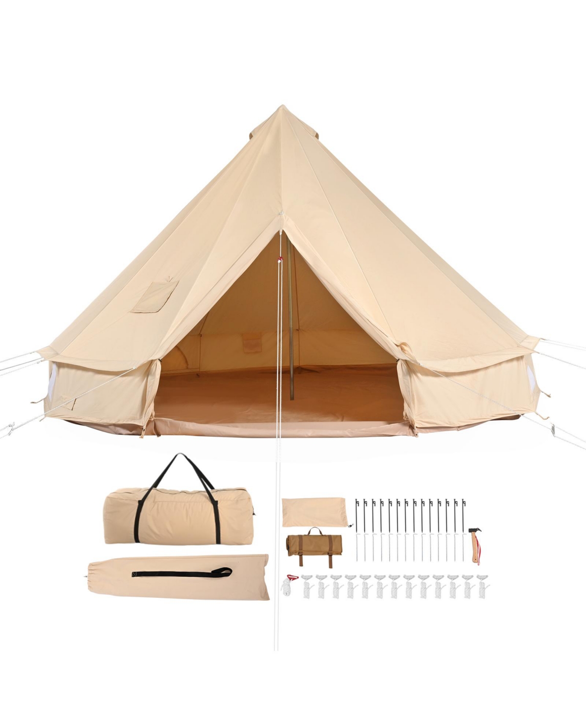 Click here for Vevor Canvas Bell Tent Season Camping Yurt Tent wi... prices