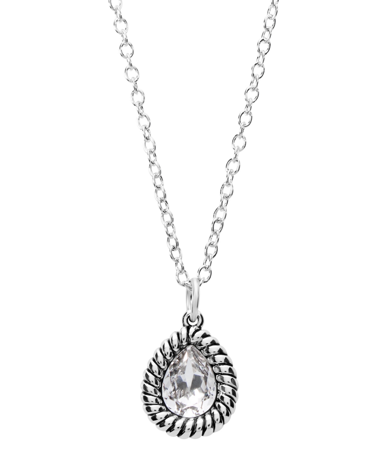 Click here for Macys Sterling Silver Pear-Shaped Crystal Rope Edg... prices