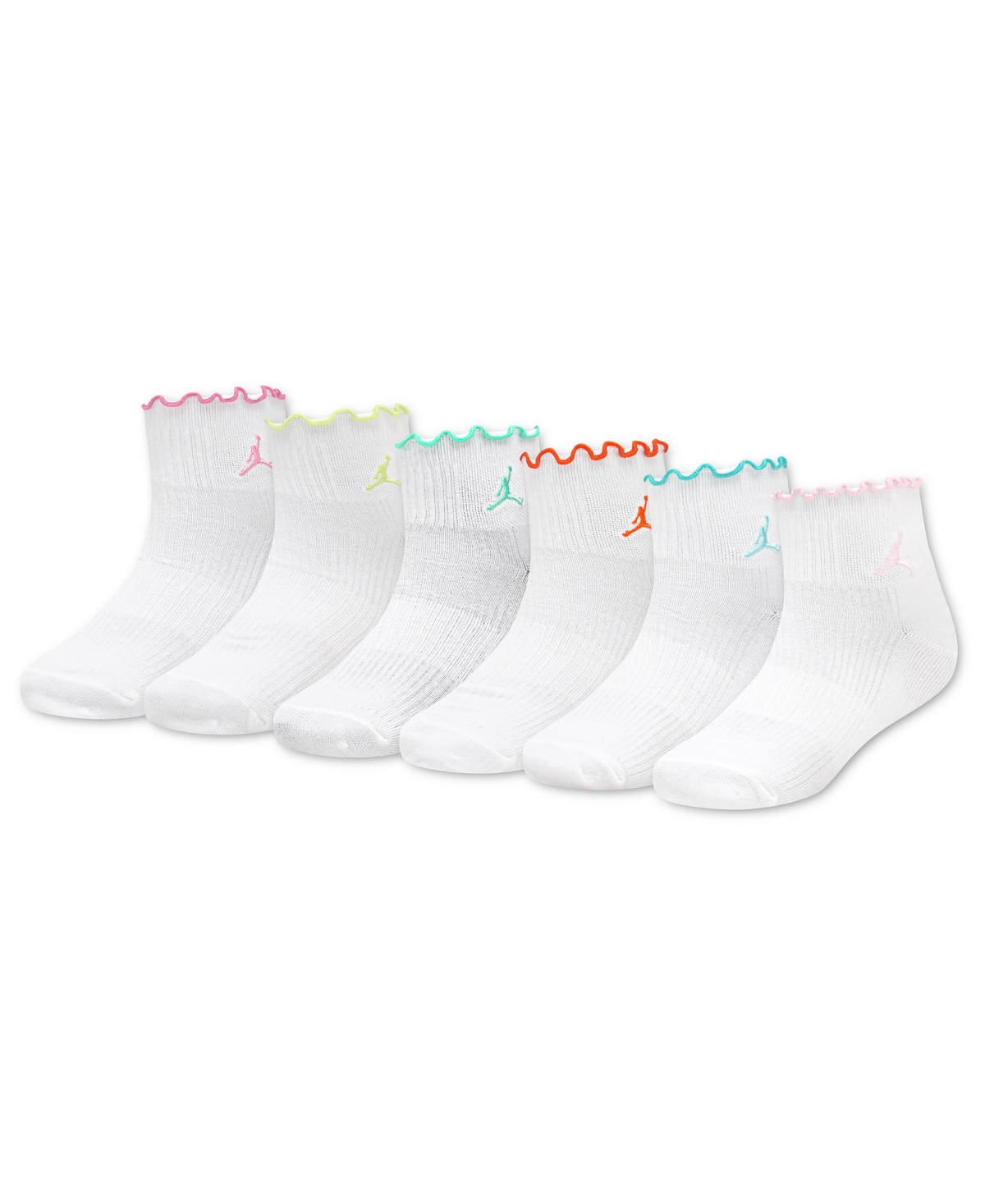 Click here for Jordan Girls 9-11 Lettuce Edge Ankle Socks  6-Pack... prices
