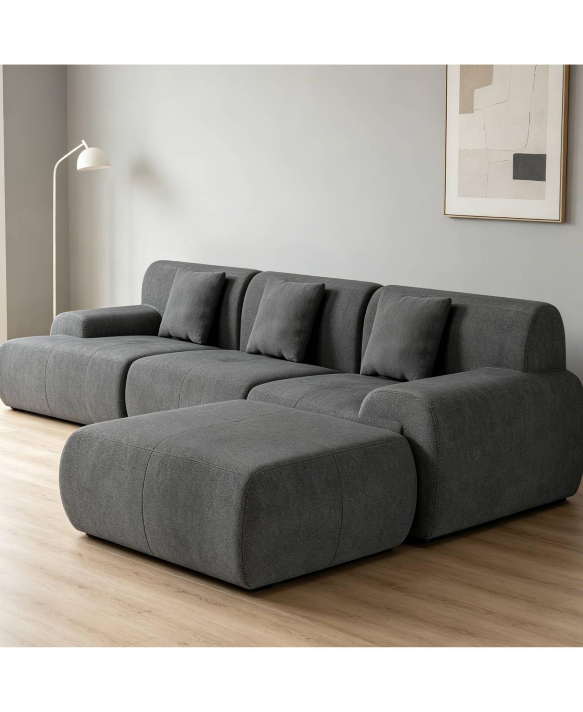 Click here for gaomon Corduroy L Shaped Fabric Sectional Sofa Set... prices