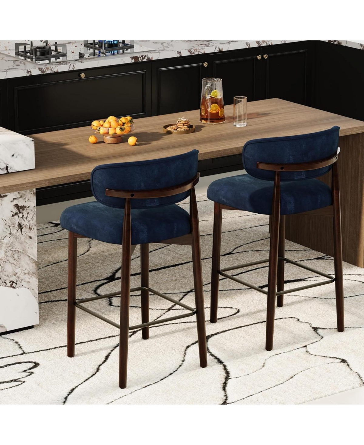 Click here for gaomon Set of 2 Upholstered Bar Stools  26 Inch Co... prices