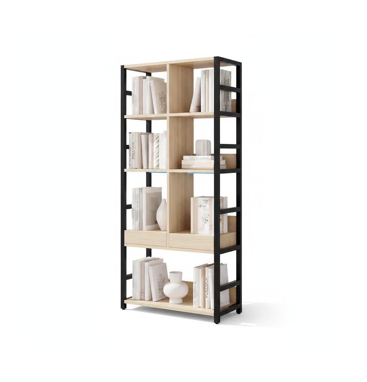 Click here for gaomon 5 Tier Bookshelf with Doors - 71.1 Industri... prices