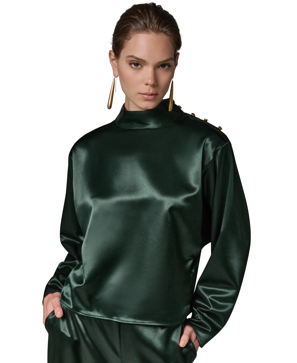 Click here for Donna Karan New York Womens High Mock Neck Top - B... prices
