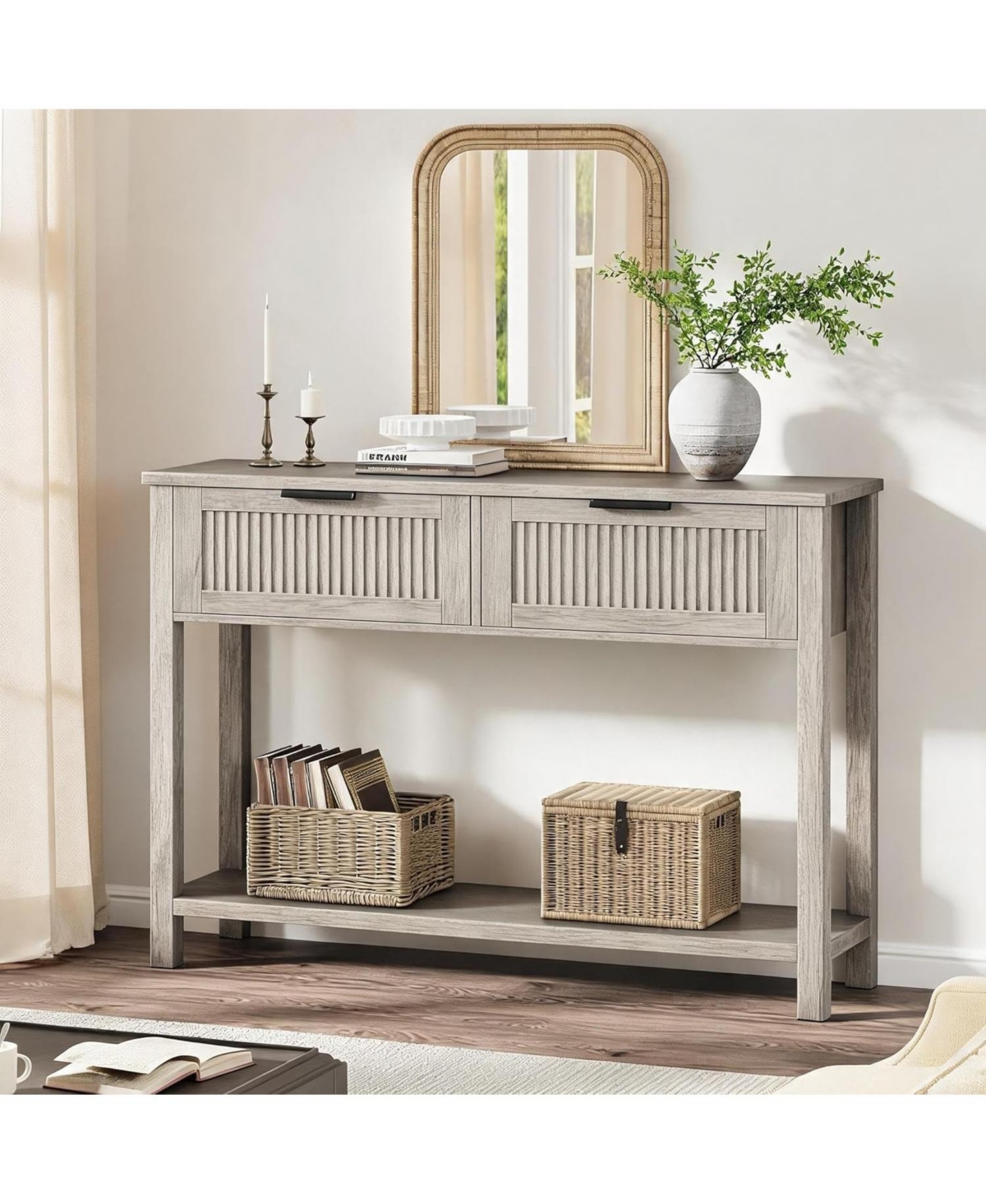 Click here for gaomon Entryway Table with 2 Drawers  Farmhouse 43... prices