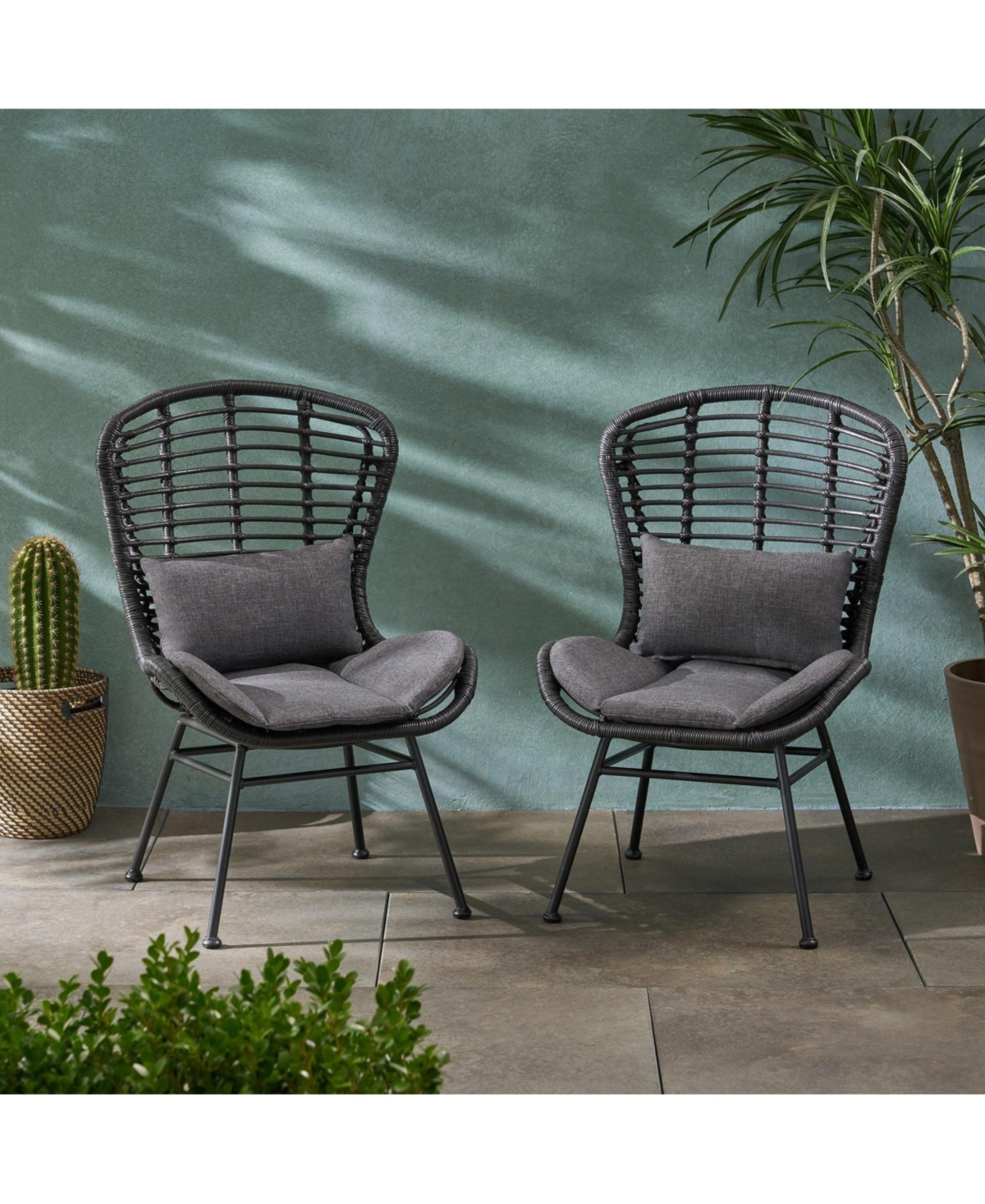 Click here for Mondawe Outdoor Patio Chairs Set of 2 with Cushion... prices