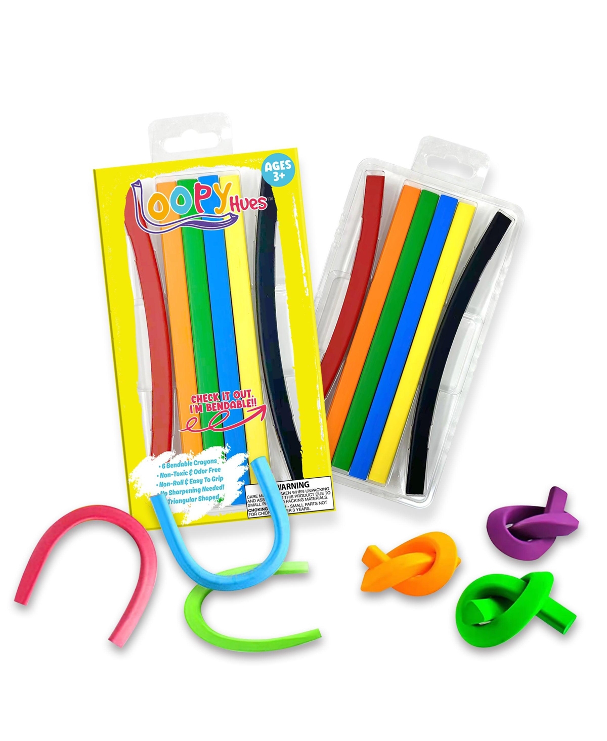 Click here for Loopy Hues Bendable and 3D Shaped Crayons - 6 pack... prices