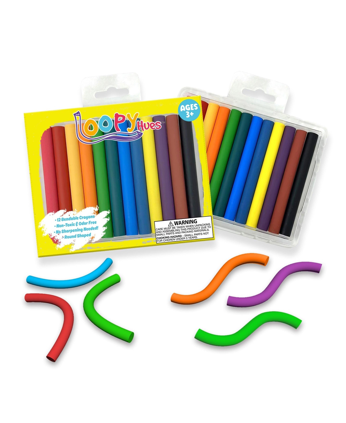 Click here for Loopy Hues Bendable and 3D Shaped Crayons - 12 pac... prices