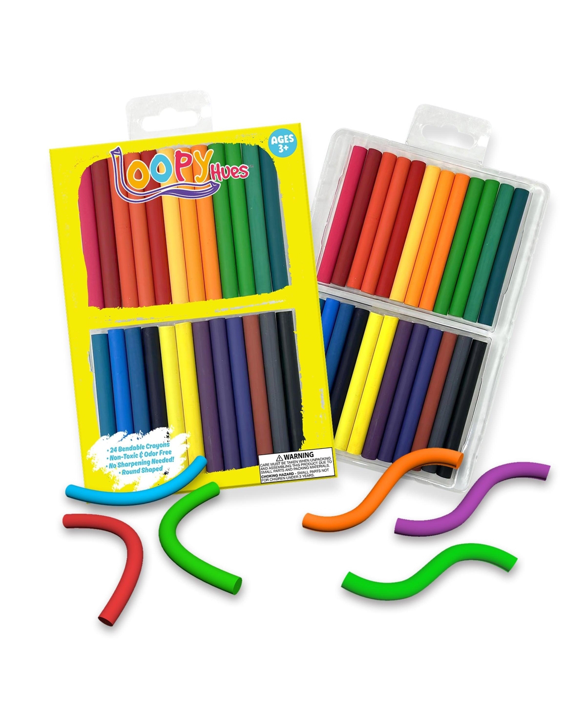 Click here for Loopy Hues Bendable and 3D Shaped Crayons - 24 pac... prices