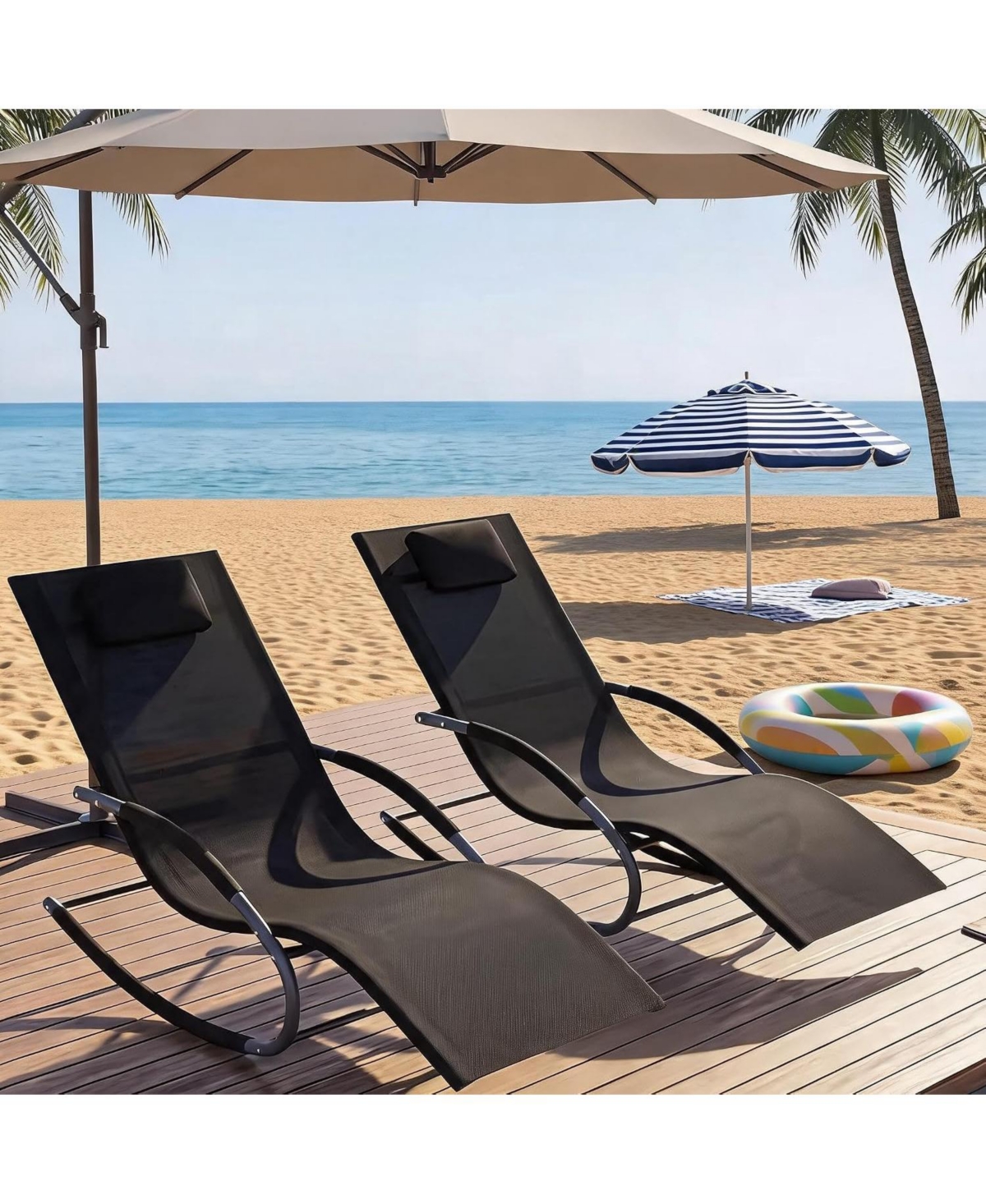 Click here for GarveeLife Set of 2 Adjustable Patio Lounge Chairs... prices