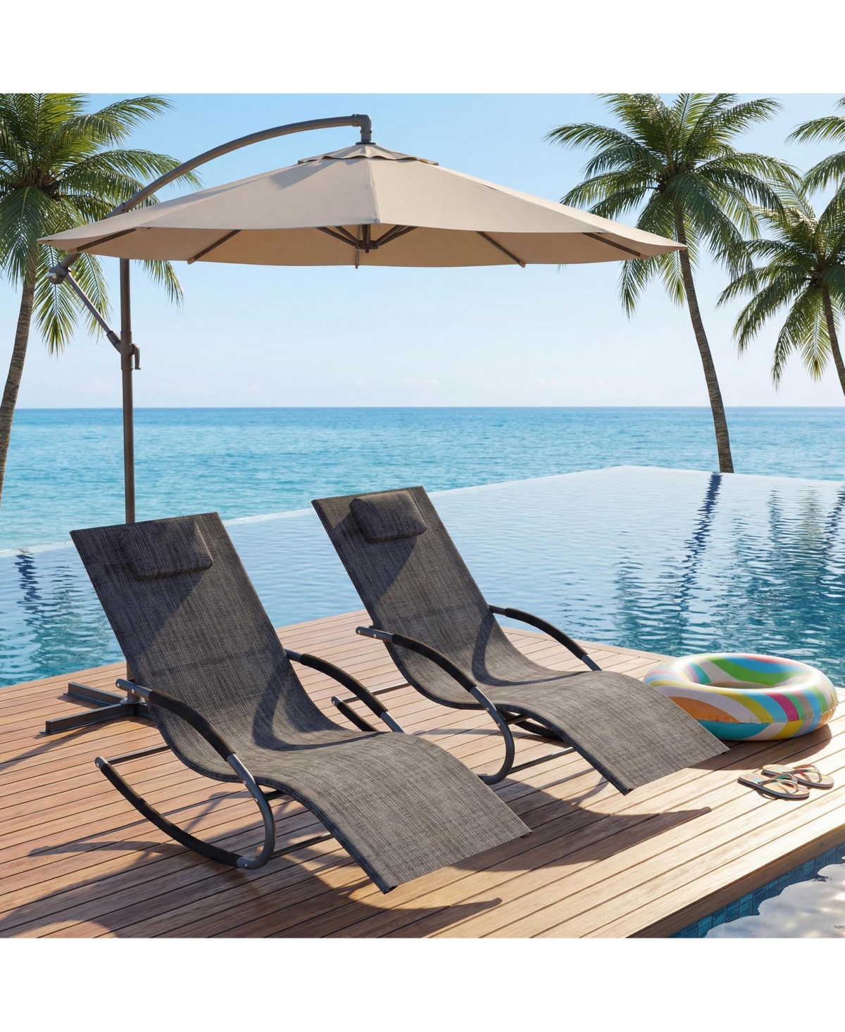 Click here for GarveeLife Set of 2 Adjustable Patio Lounge Chairs... prices