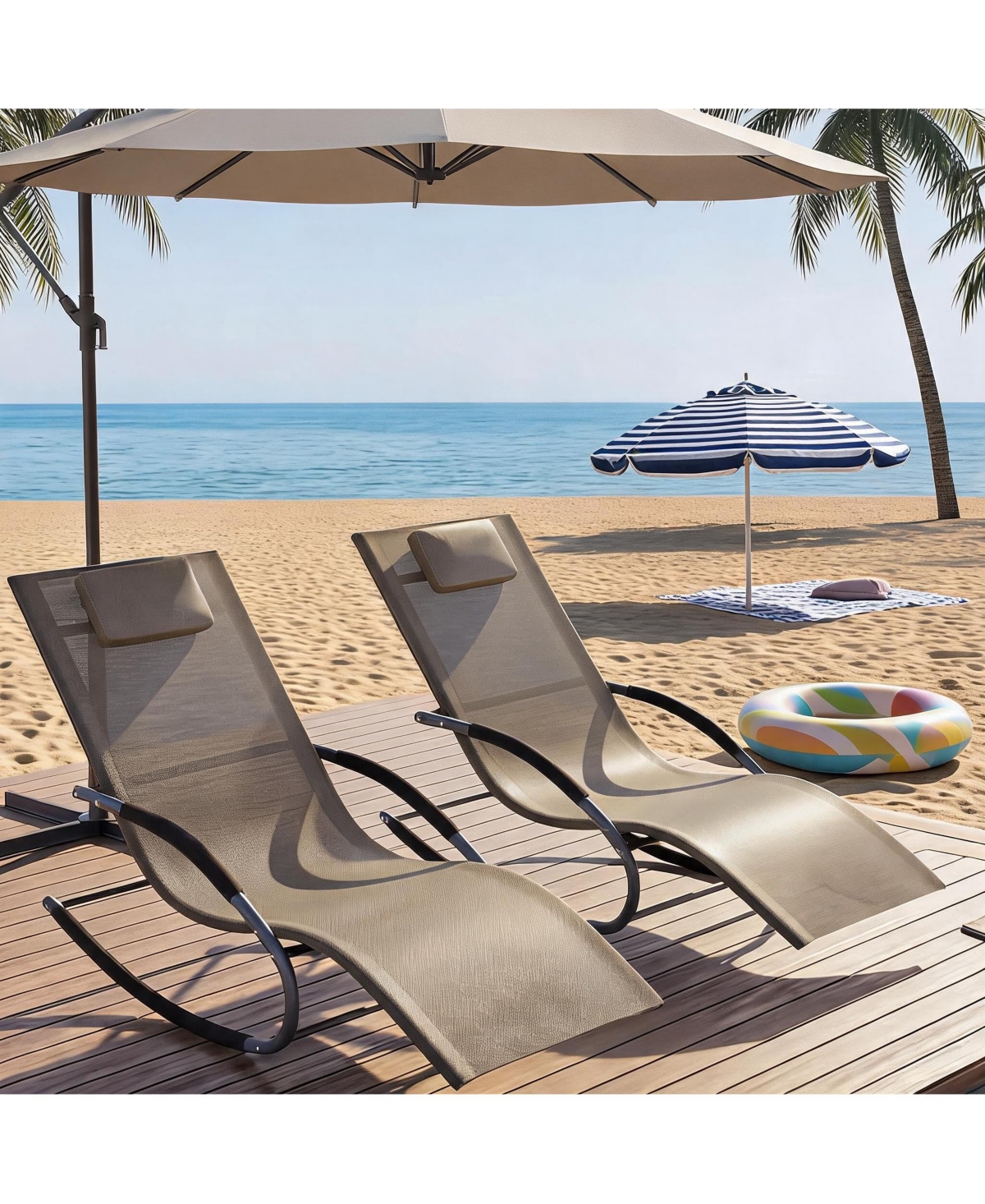 Click here for GarveeLife Set of 2 Adjustable Patio Lounge Chairs... prices