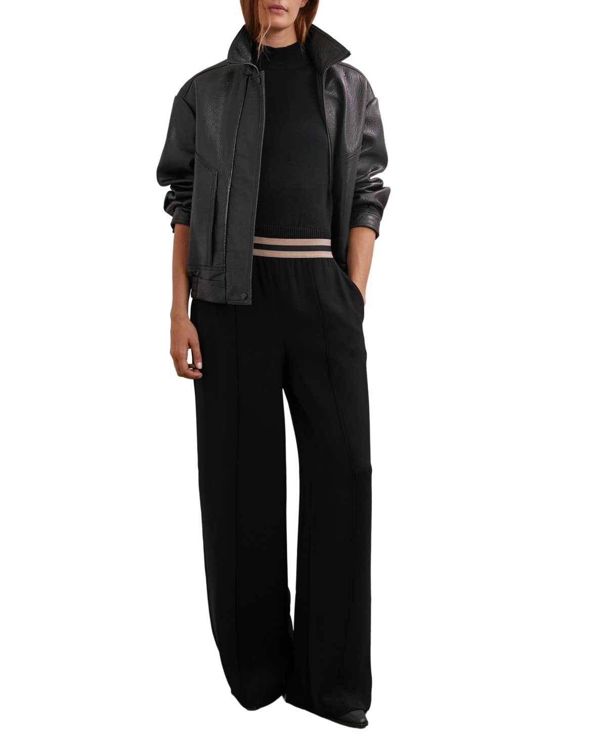 Click here for Reiss Womens Sonnie Wide-Leg Elasticated-Waistband... prices