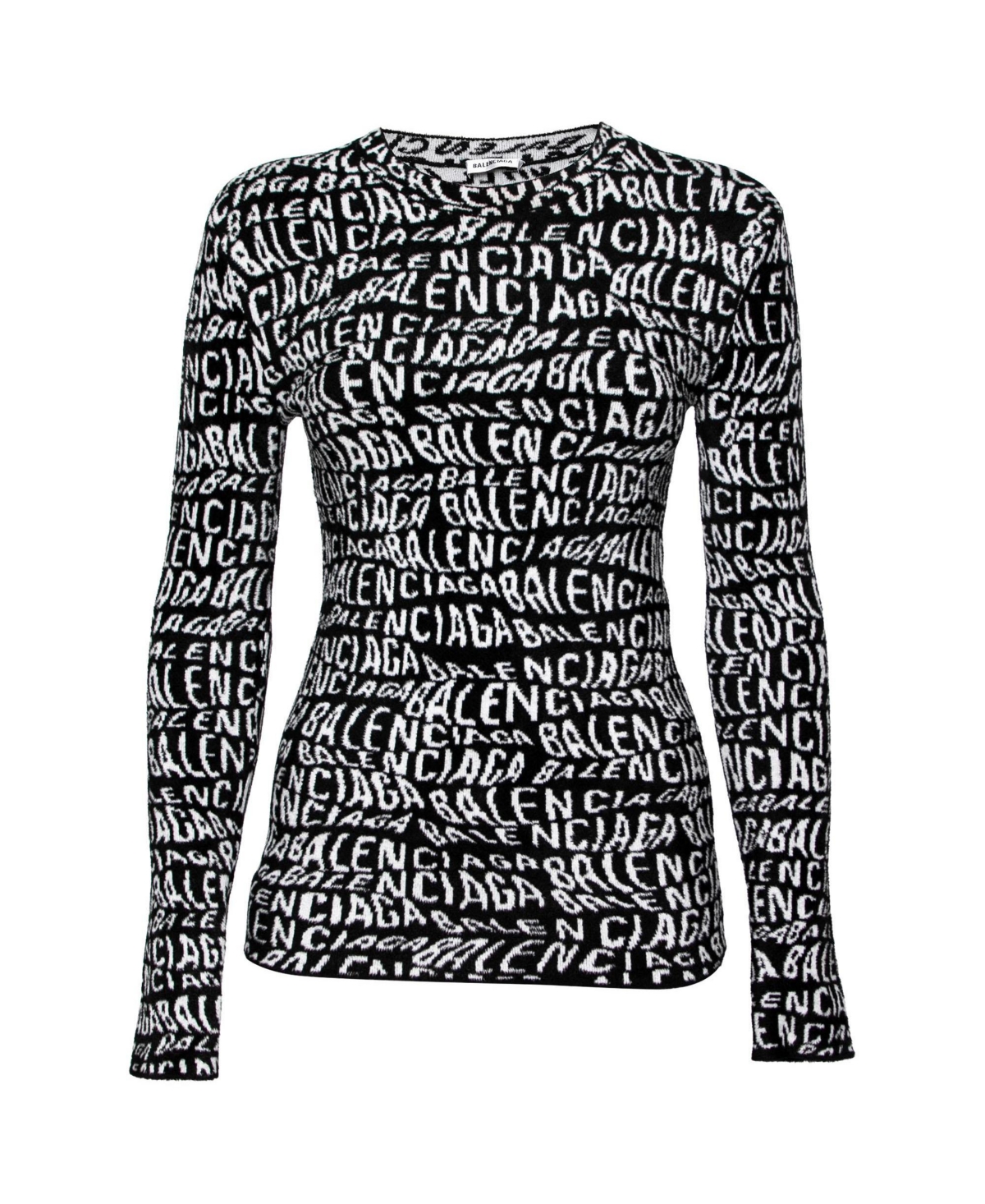 Click here for Pre-Owned Balenciaga Womens Wavy Logo Knitted Crew... prices