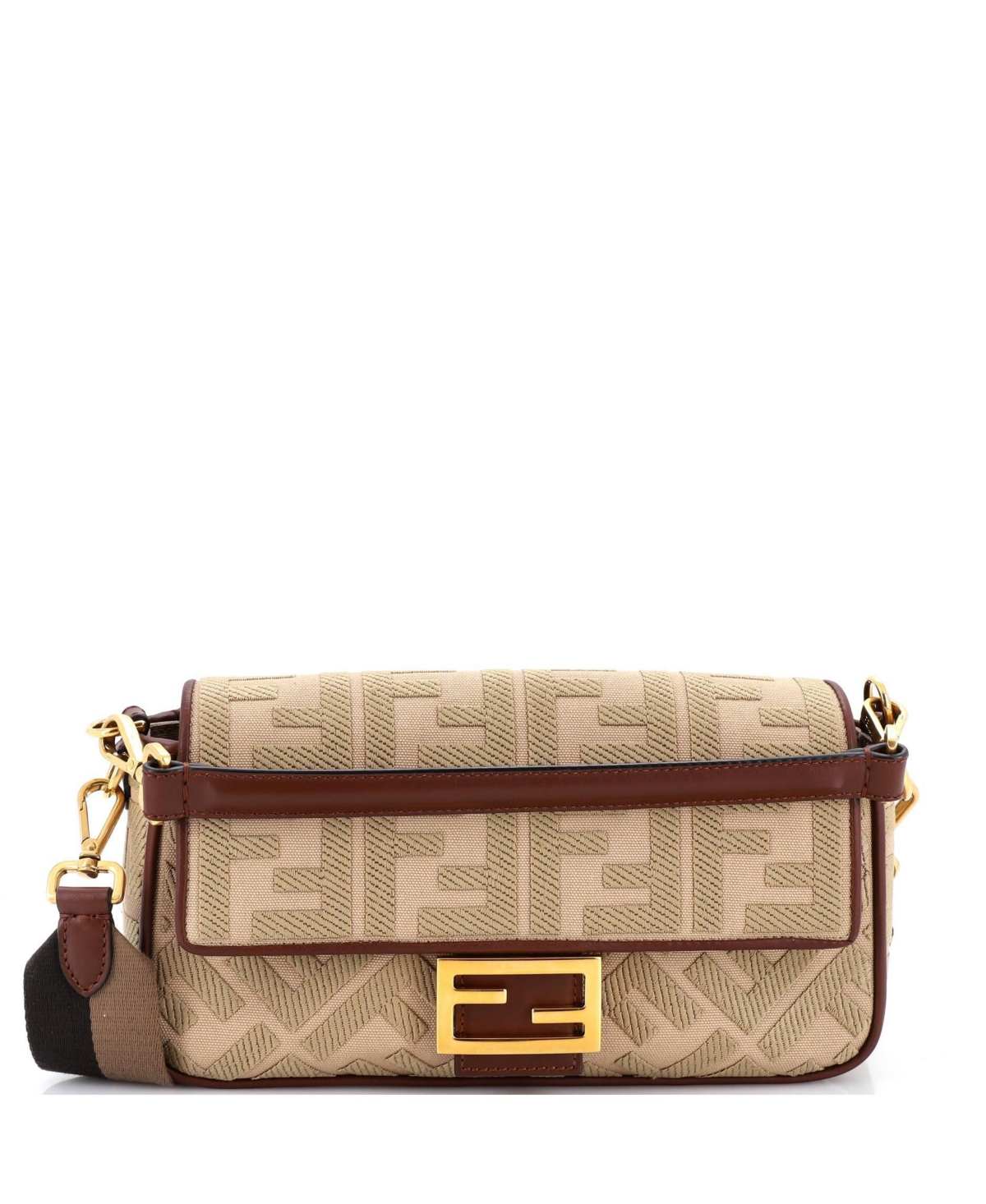Click here for Pre-Owned Fendi Medium Baguette Nm Bag Zucca Embro... prices