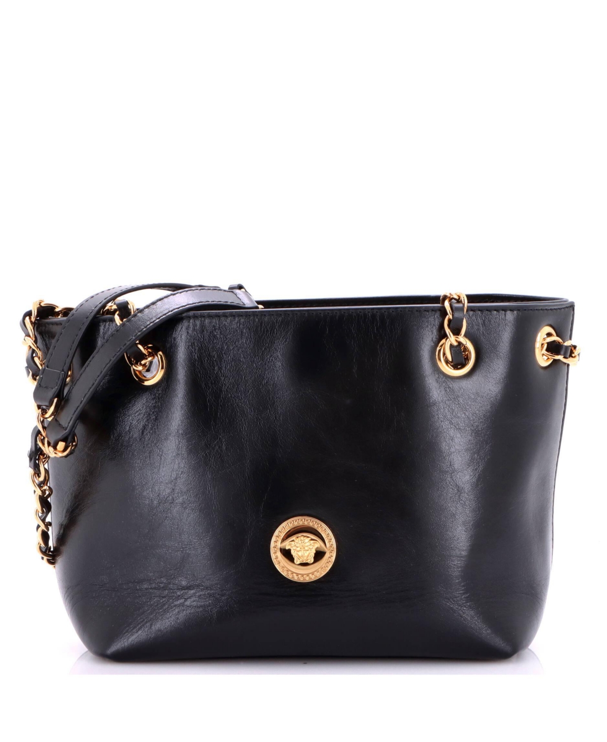 Click here for Pre-Owned Versace Mini Medusa Icon Chain Tote Leat... prices