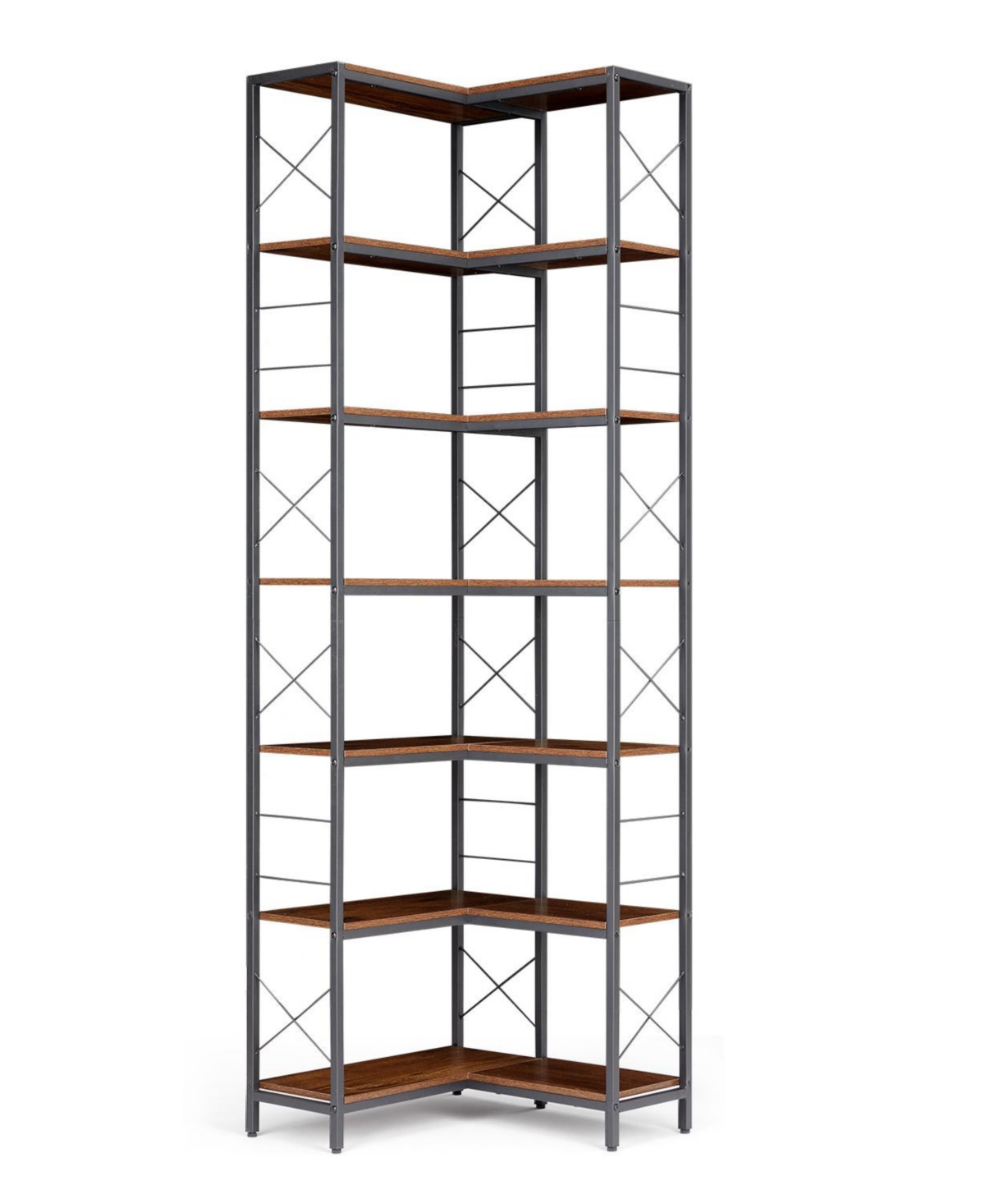 Click here for homfan 7-Tier Industrial Corner Bookshelf Freestan... prices