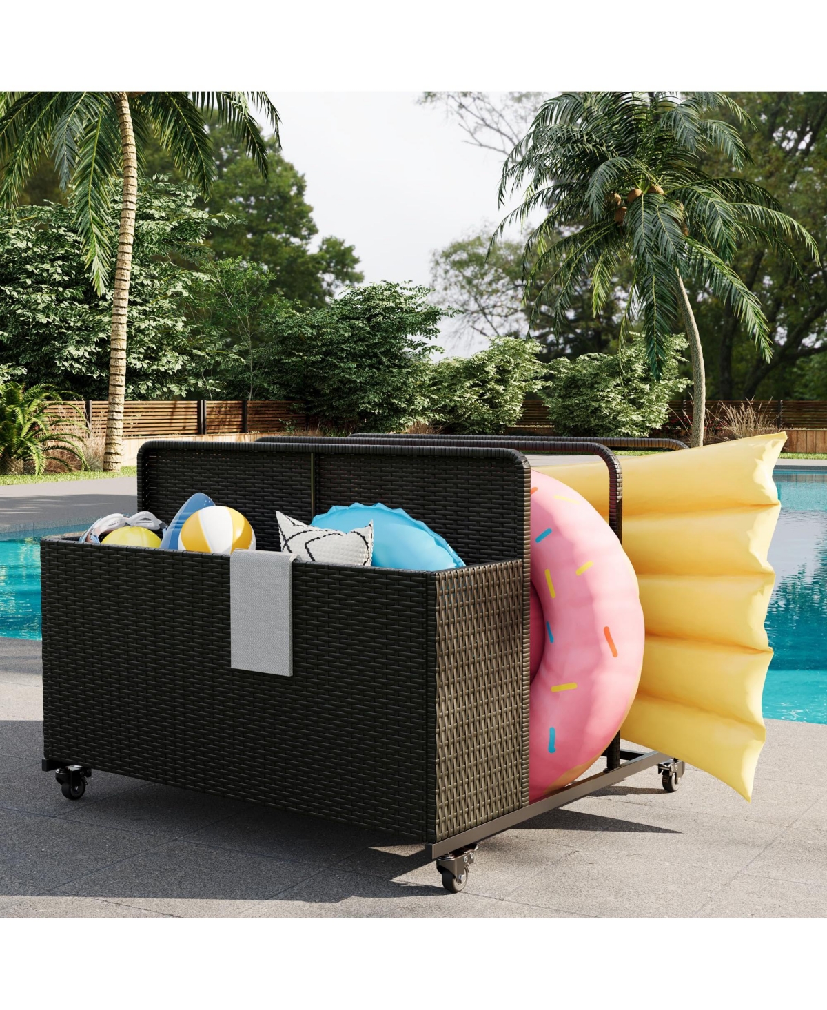 Click here for GarveeLife Outdoor Rolling Pe Rattan Pool Caddy  W... prices