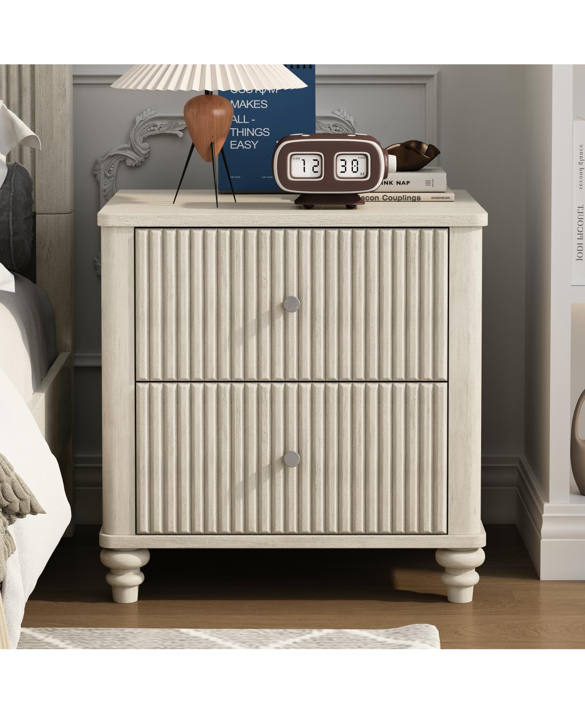 Click here for Streamdale Furniture Fluted 3-Drawer Mid-Century M... prices