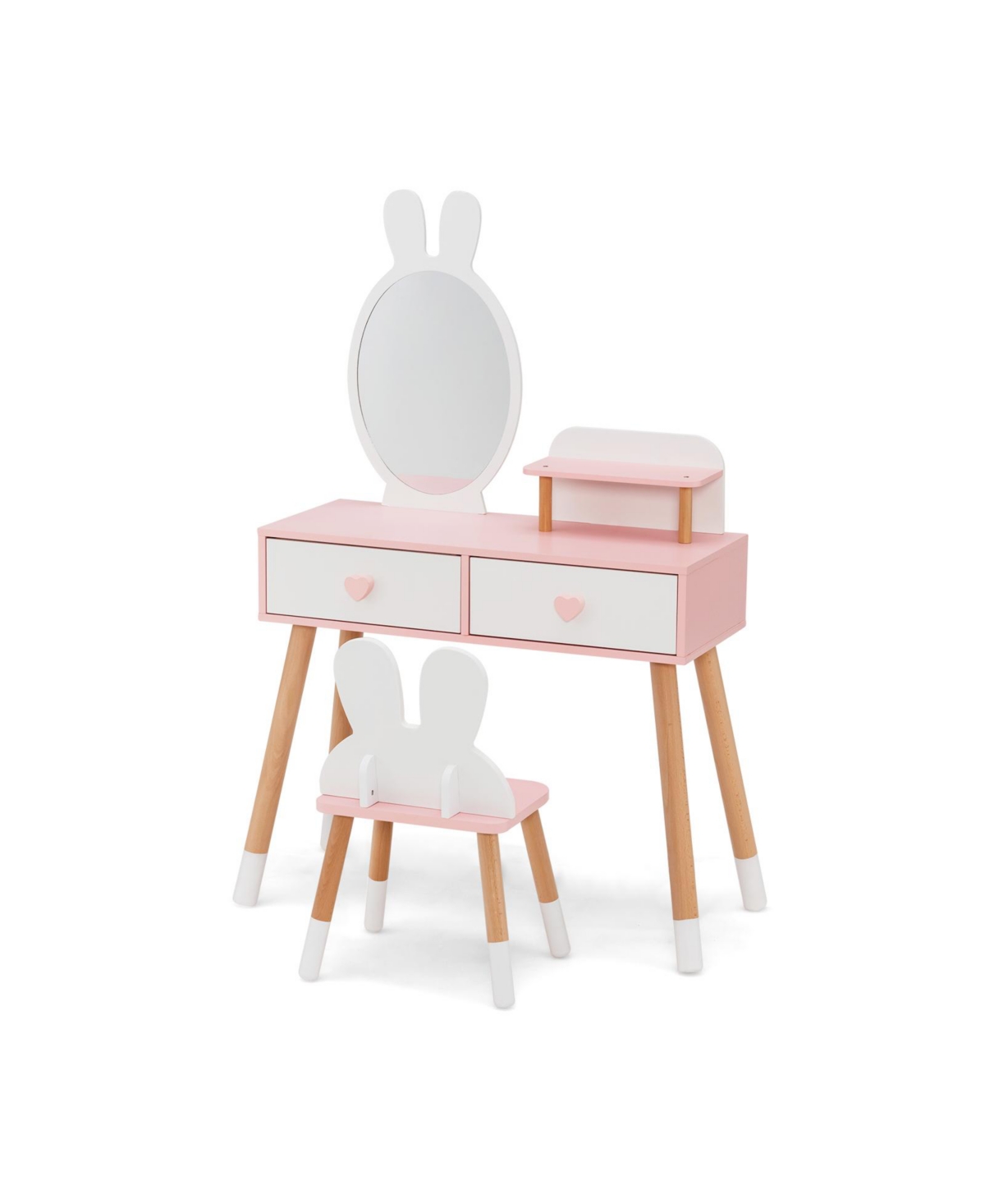 Click here for Gouun 2 in 1 Wooden Princess Kids Vanity Set with... prices